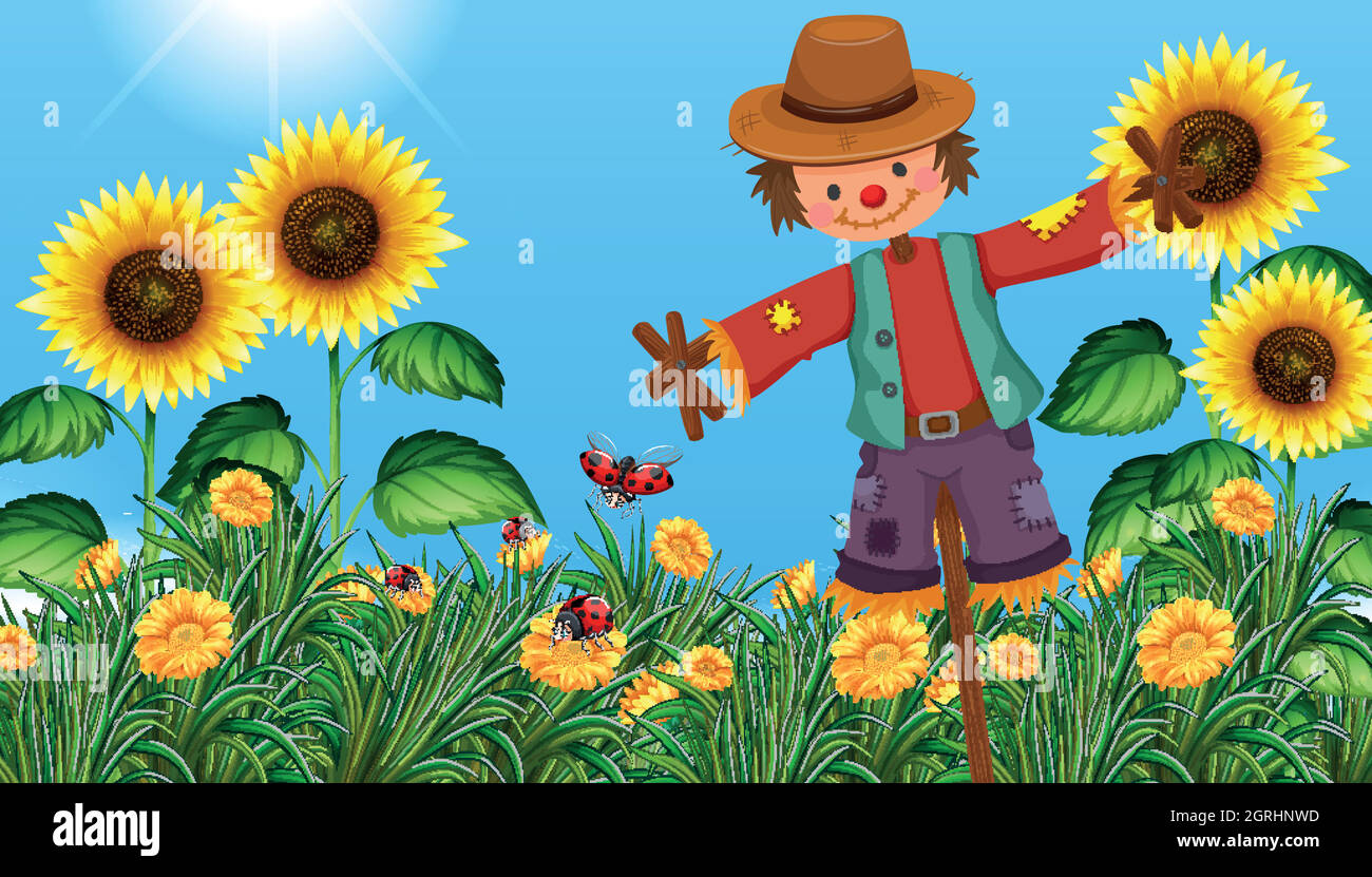 Spring in field Stock Vector Images - Alamy