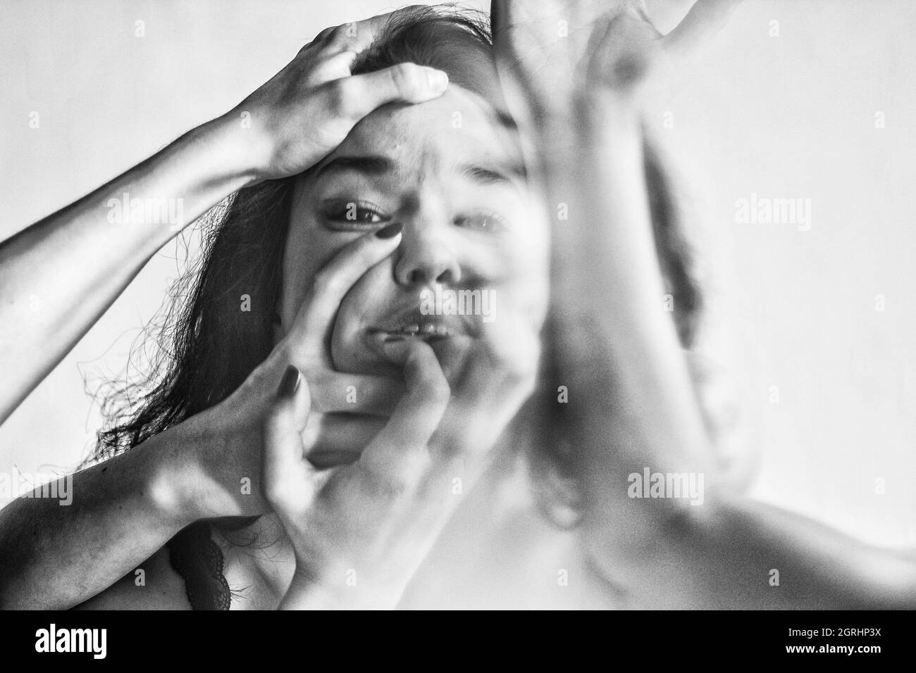 Hands are not for hitting Black and White Stock Photos & Images - Alamy