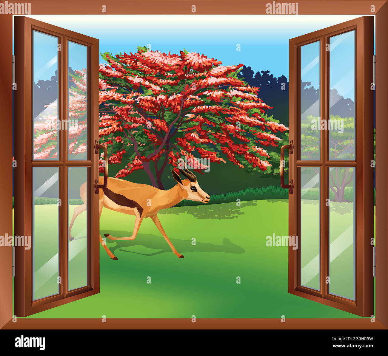 Deer greenery Stock Vector Images - Alamy
