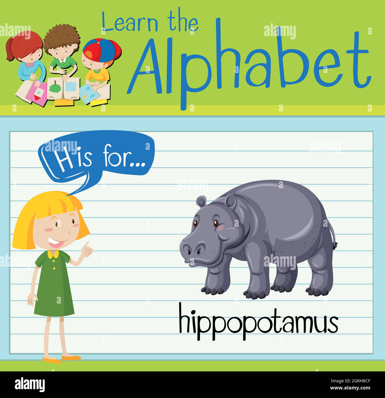 Flashcard letter H is for hoppopotamus Stock Vector Image & Art - Alamy