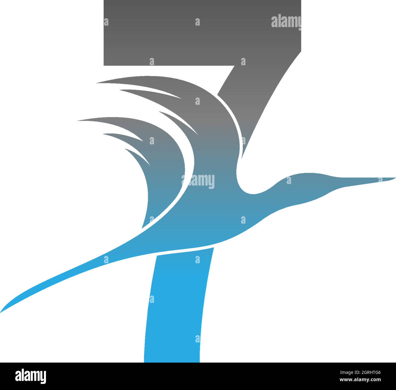 Number 7 logo with pelican bird icon design Stock Vector Image & Art ...
