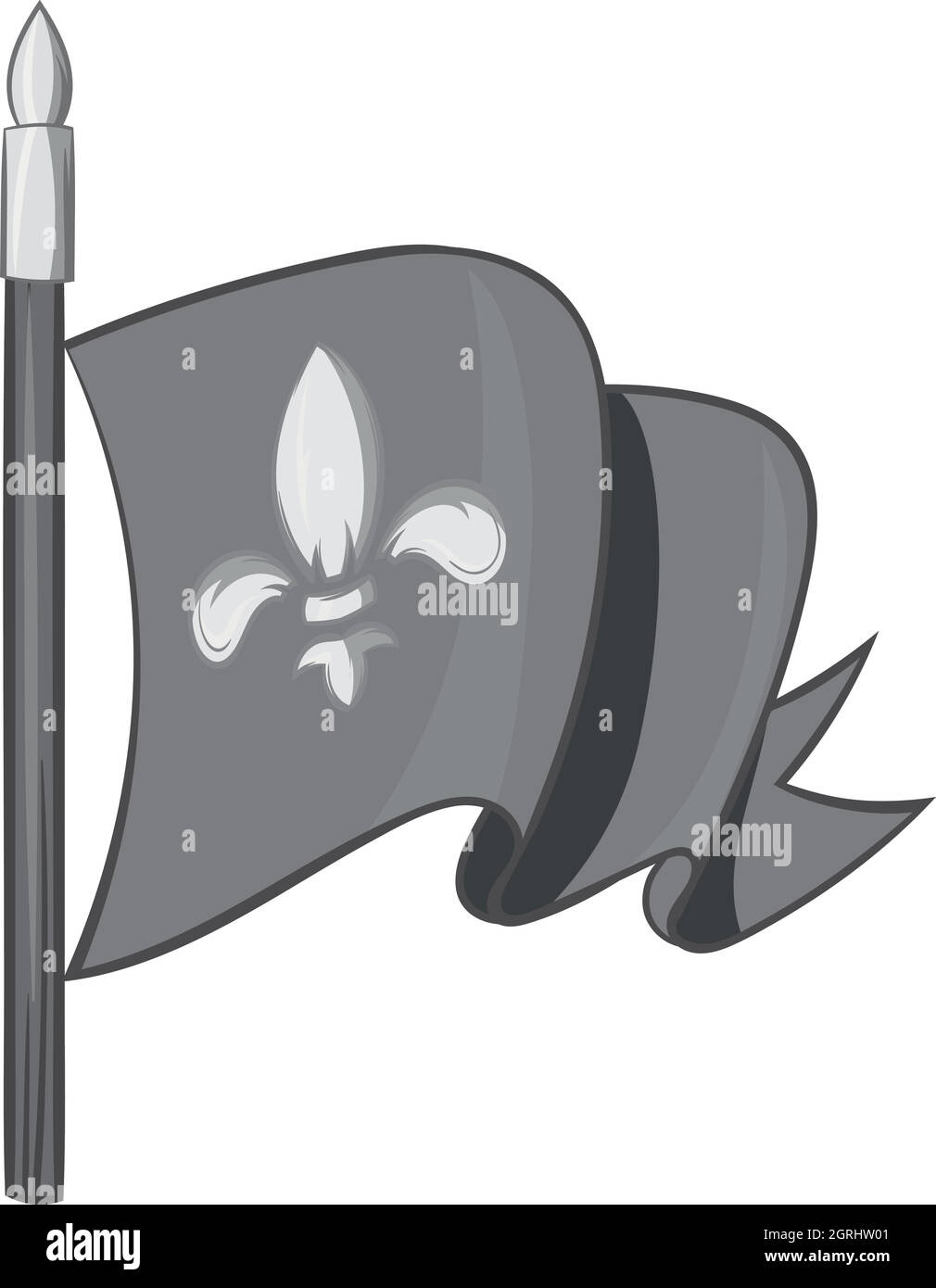 Medieval knight flag icon, black monochrome style Stock Vector Image ...