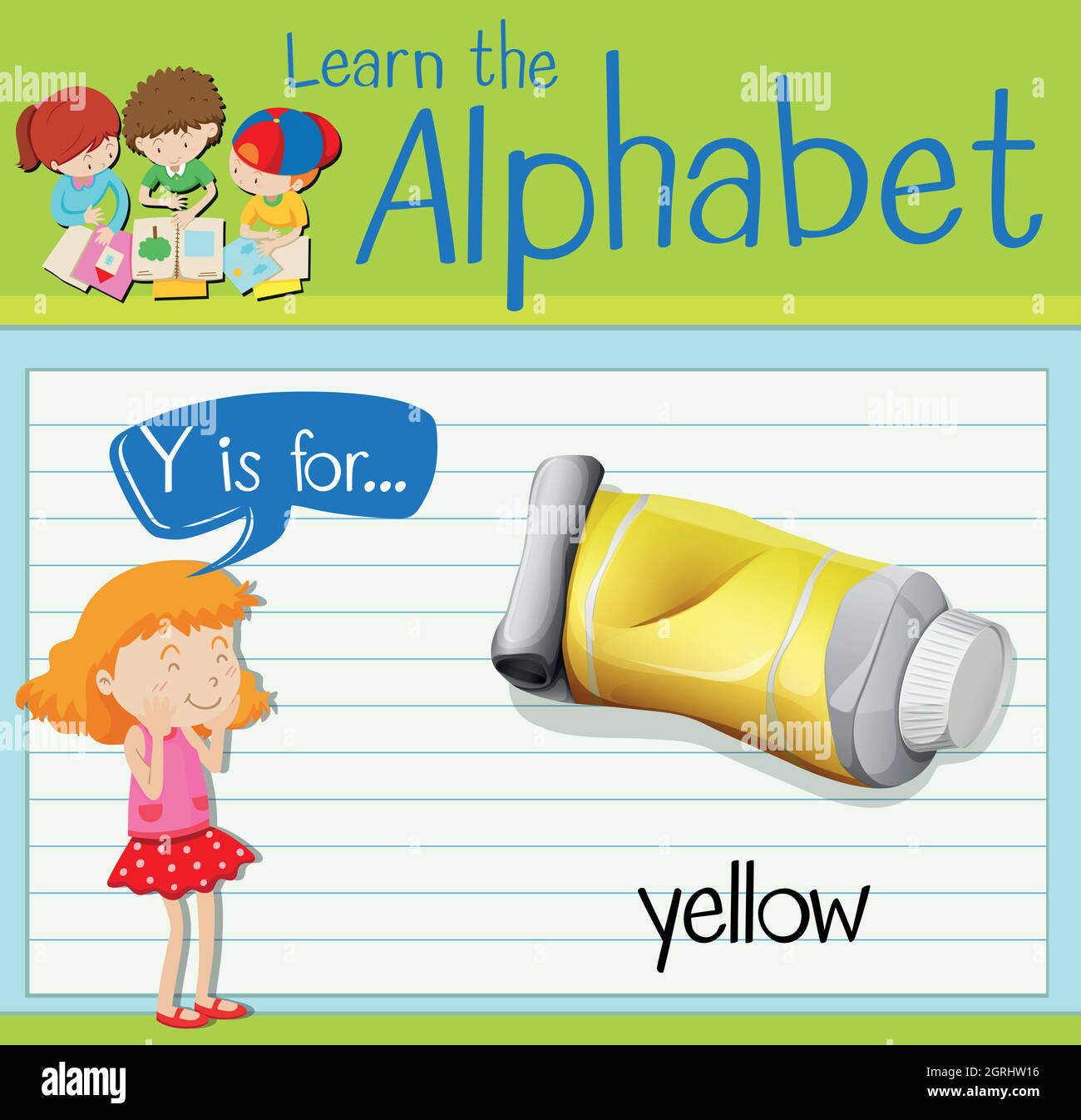 Flashcard alphabet Y is for yellow Stock Vector Image & Art - Alamy