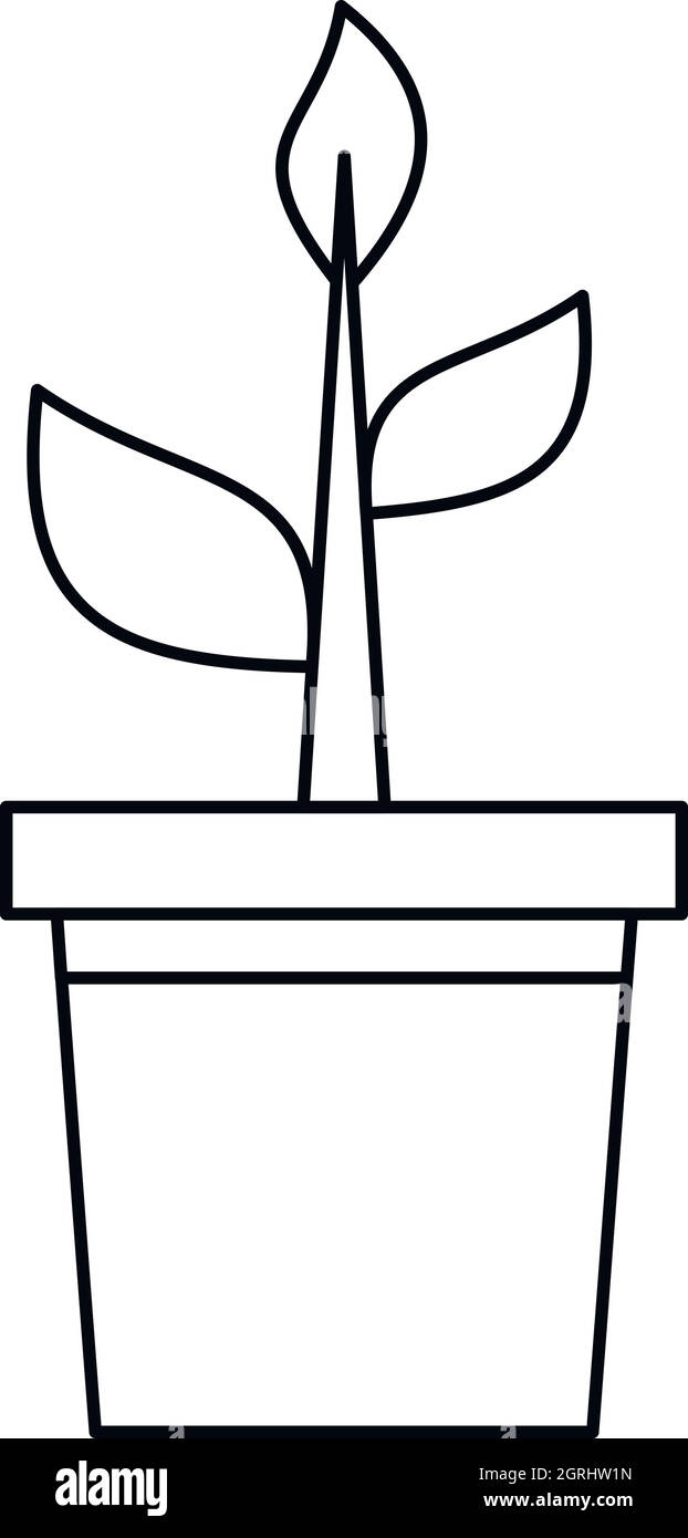 Plant grow icon outline Stock Vector Images - Alamy
