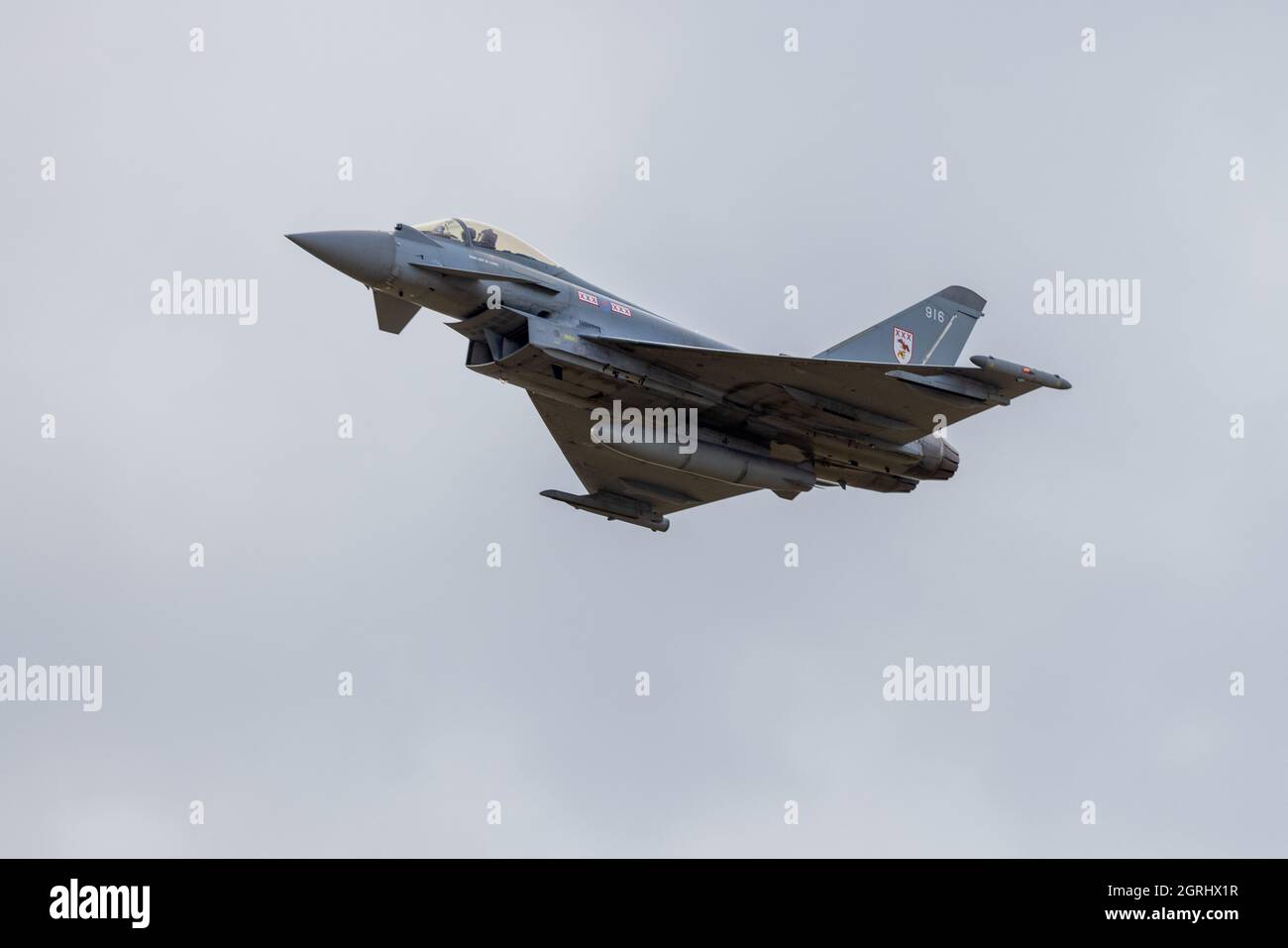 RAF Typhoon fighter jet performing a flypast at the Abingdon Air ...