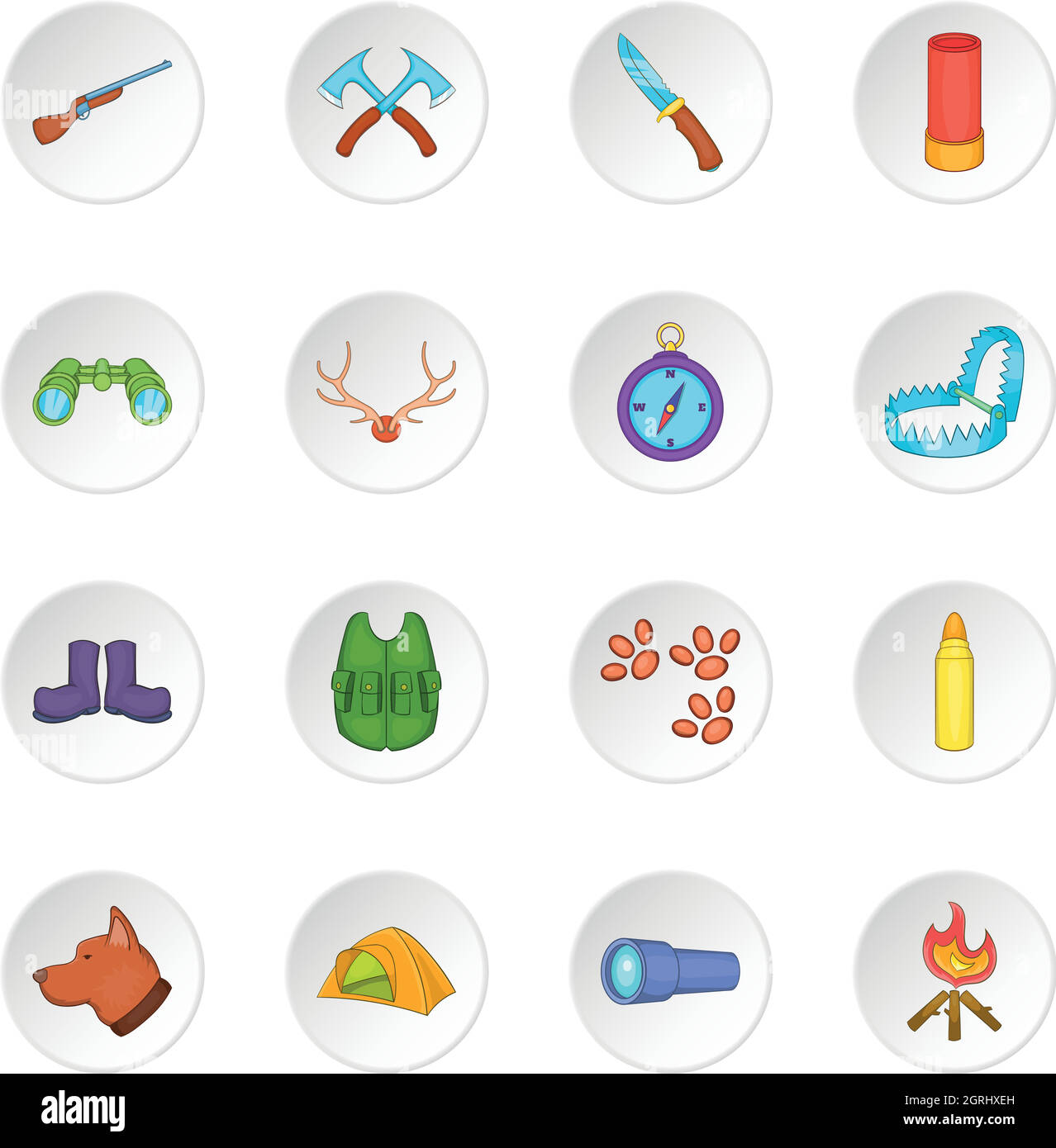 Hunting icons set, cartoon style Stock Vector Image & Art - Alamy
