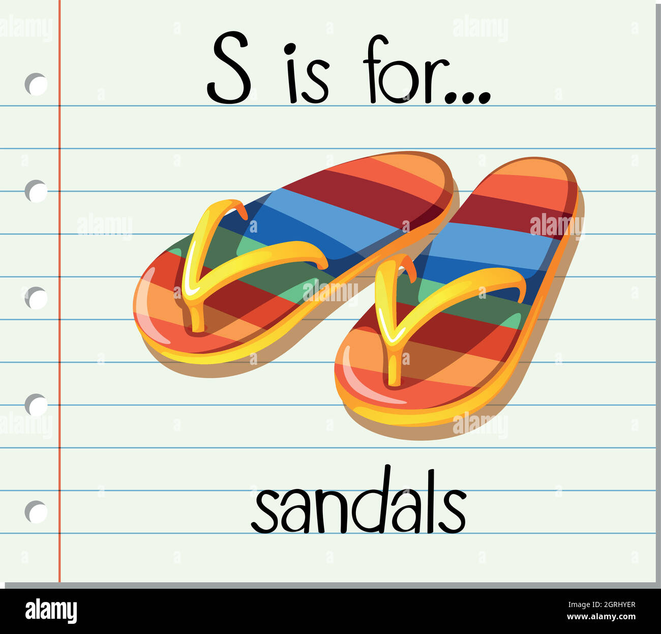 Flashcard letter S is for sandals Stock Vector Image & Art - Alamy