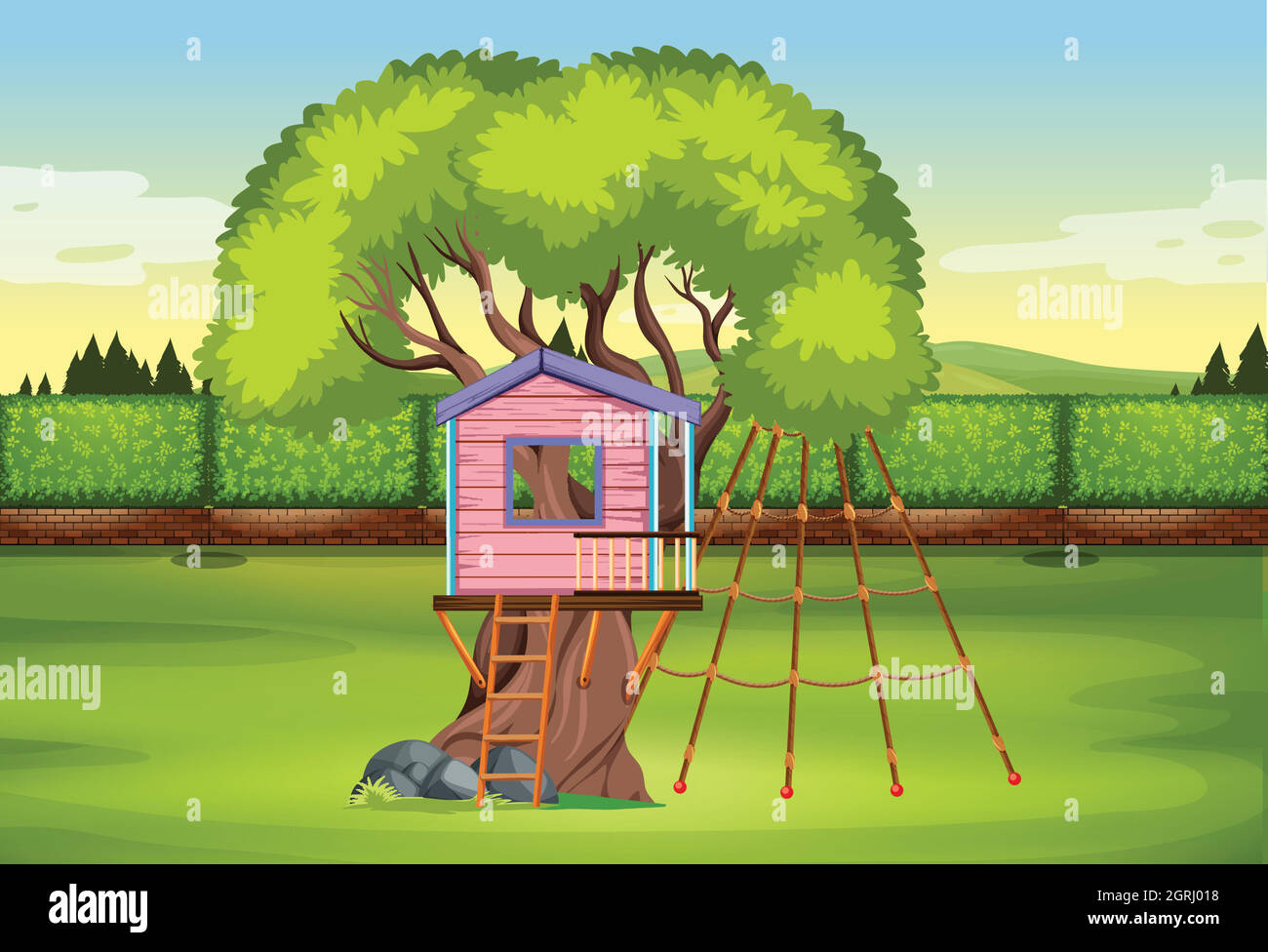 Green lawn house building Stock Vector Images - Alamy