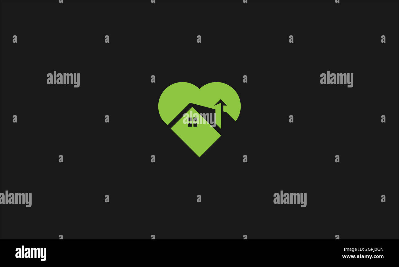 HEART REAL ESTATE LOGO WITH NEGATIVE SPACE EFFECT FOR ILLUSTRATION USE ...
