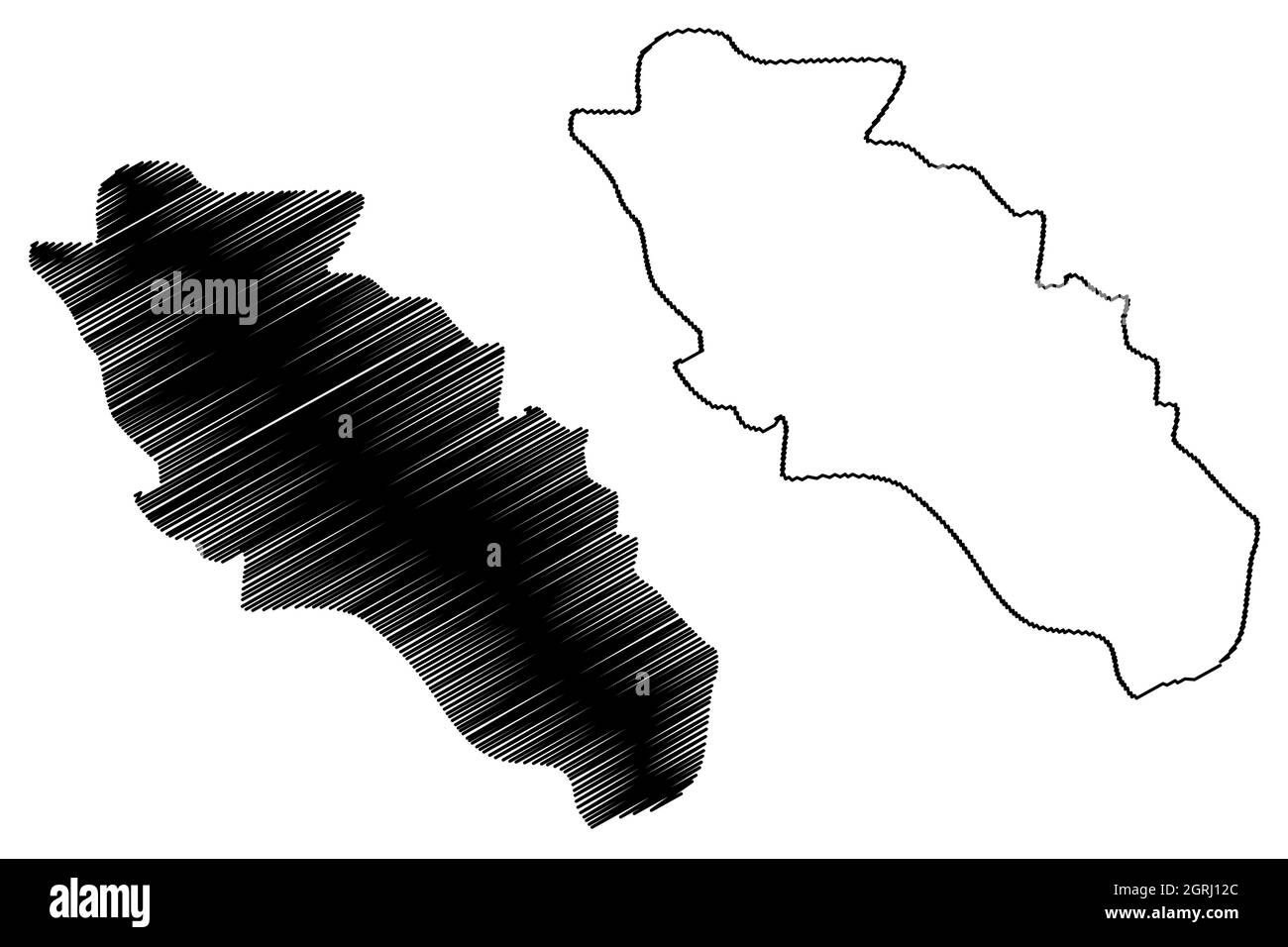 Hojai district (Assam State, Republic of India) map vector illustration ...