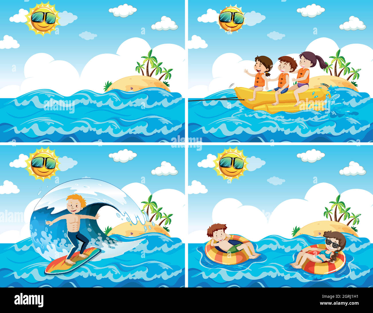 A Set of Beach Activities Stock Vector Image & Art - Alamy