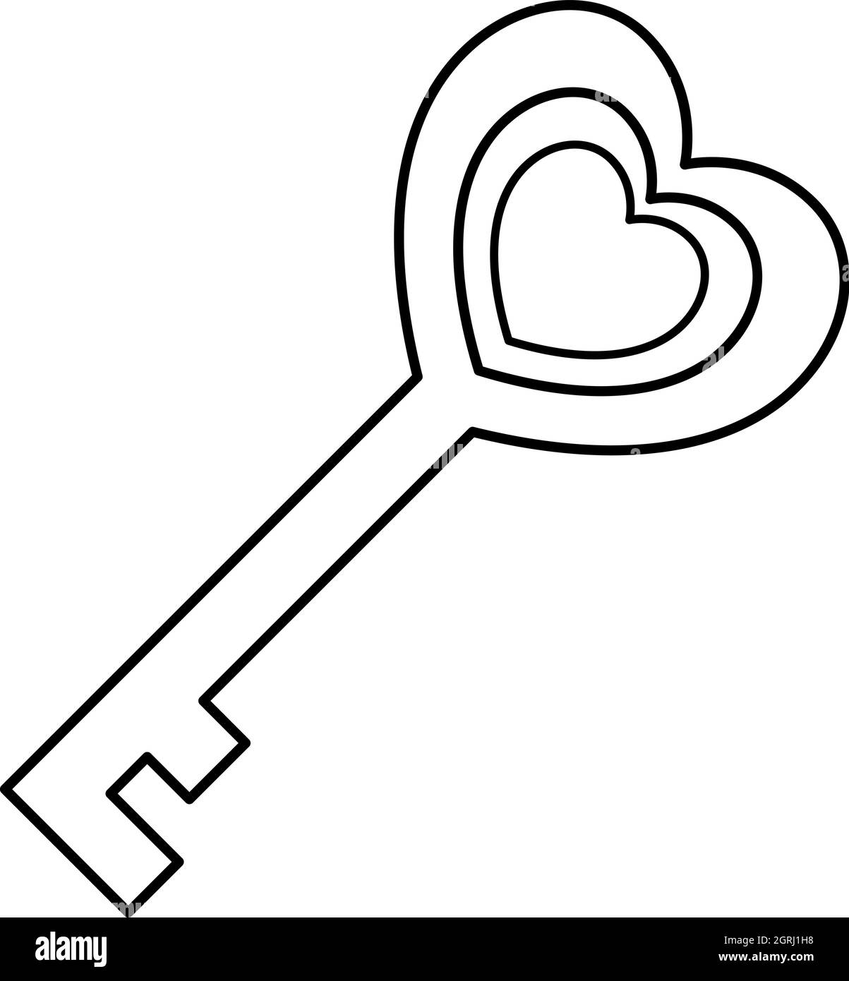 Love key icon, outline style Stock Vector Image & Art - Alamy
