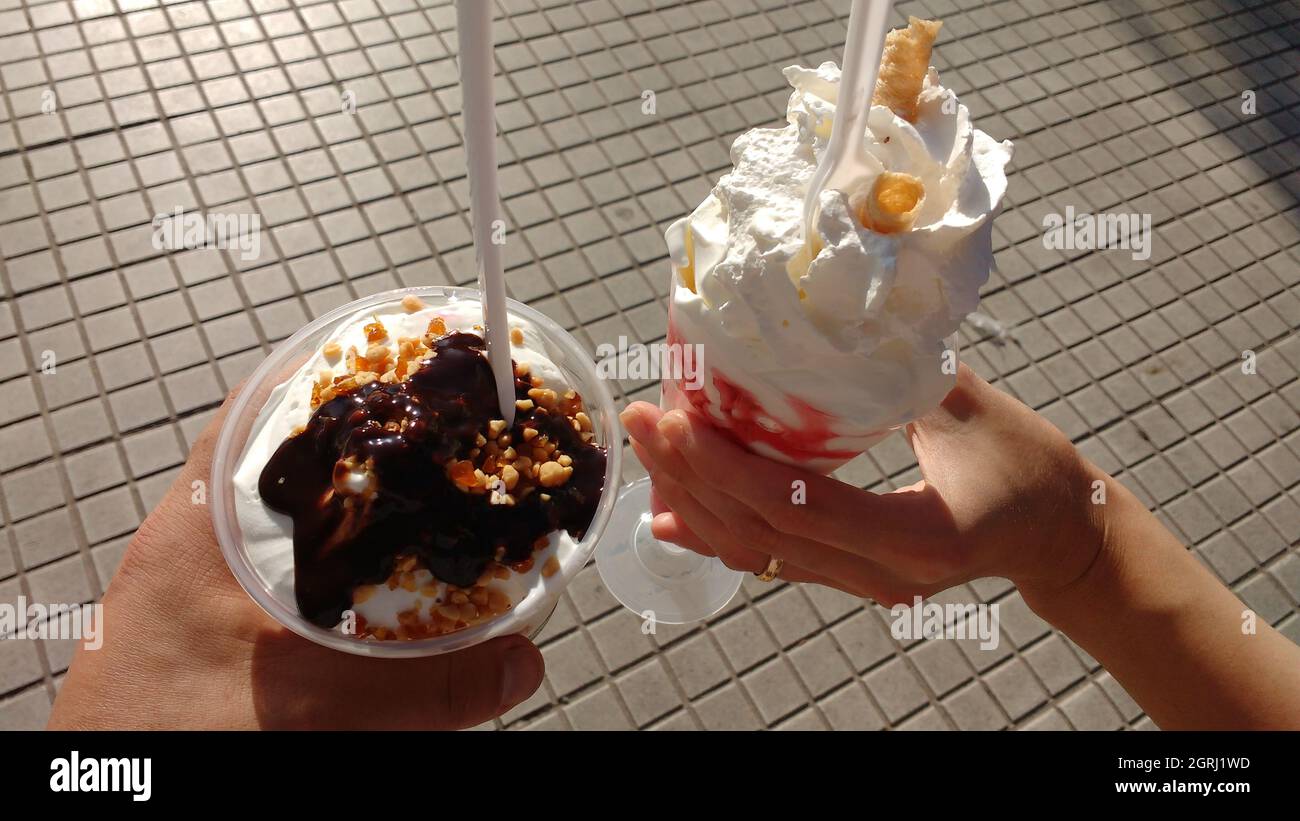 Two ice cream hi-res stock photography and images - Alamy