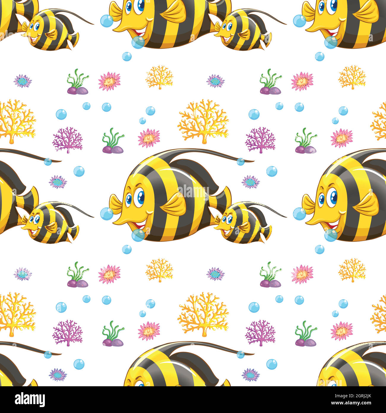 Seamless background with fish in the water Stock Vector Image & Art - Alamy