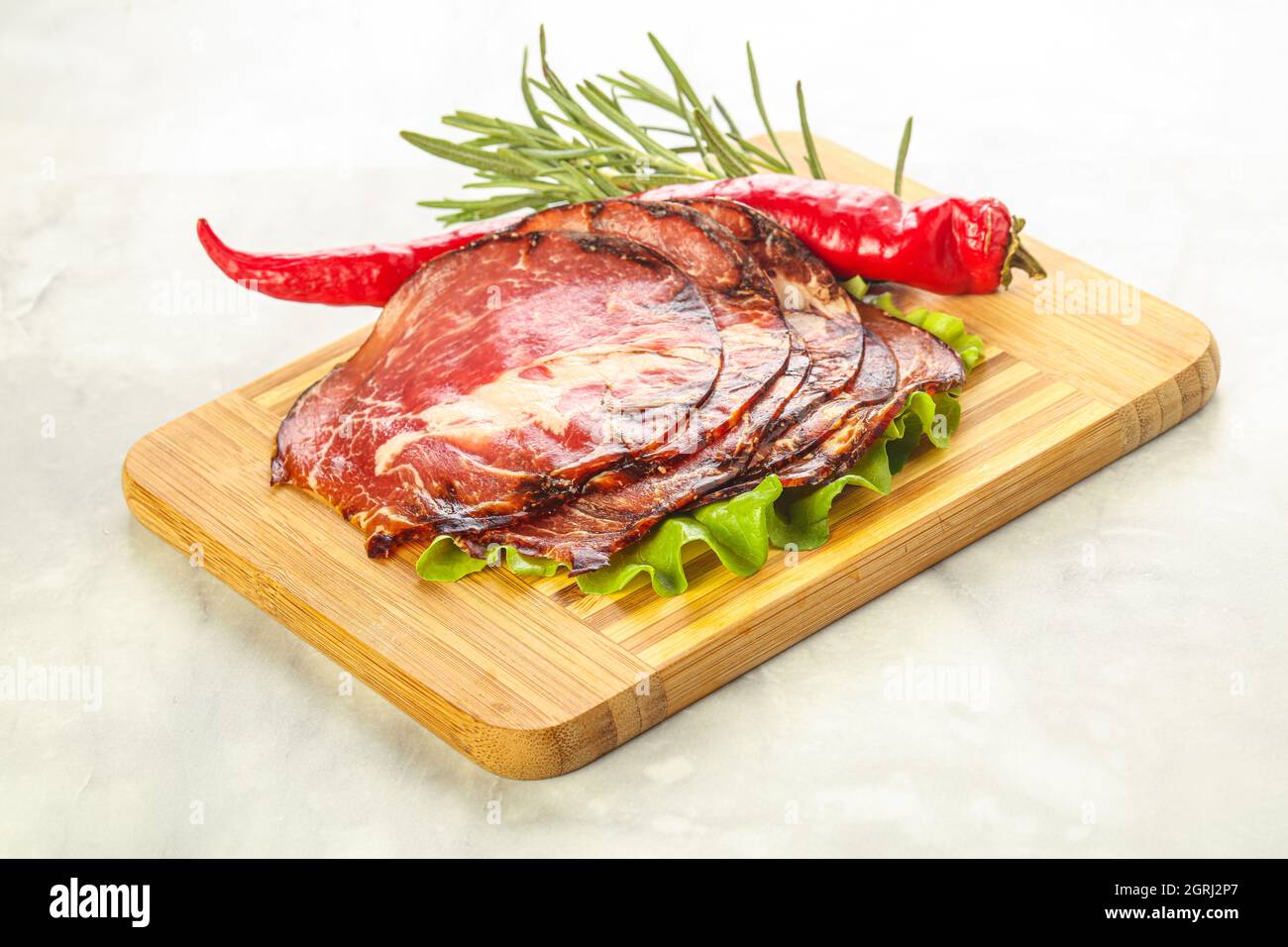 Delicous Italian Dried pork neck meat snack Stock Photo - Alamy