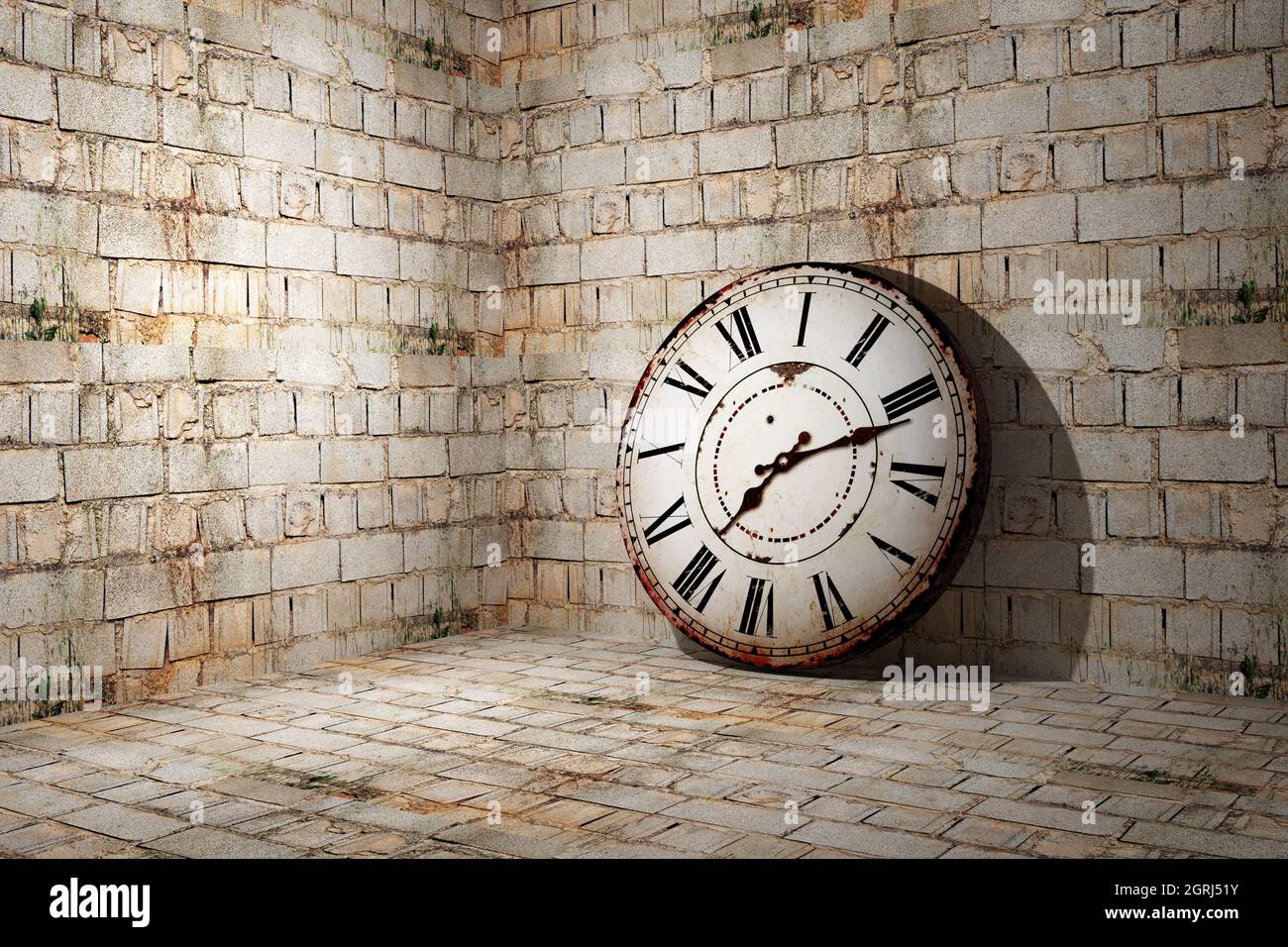 3d rendering old clock on hi-res stock photography and images - Alamy