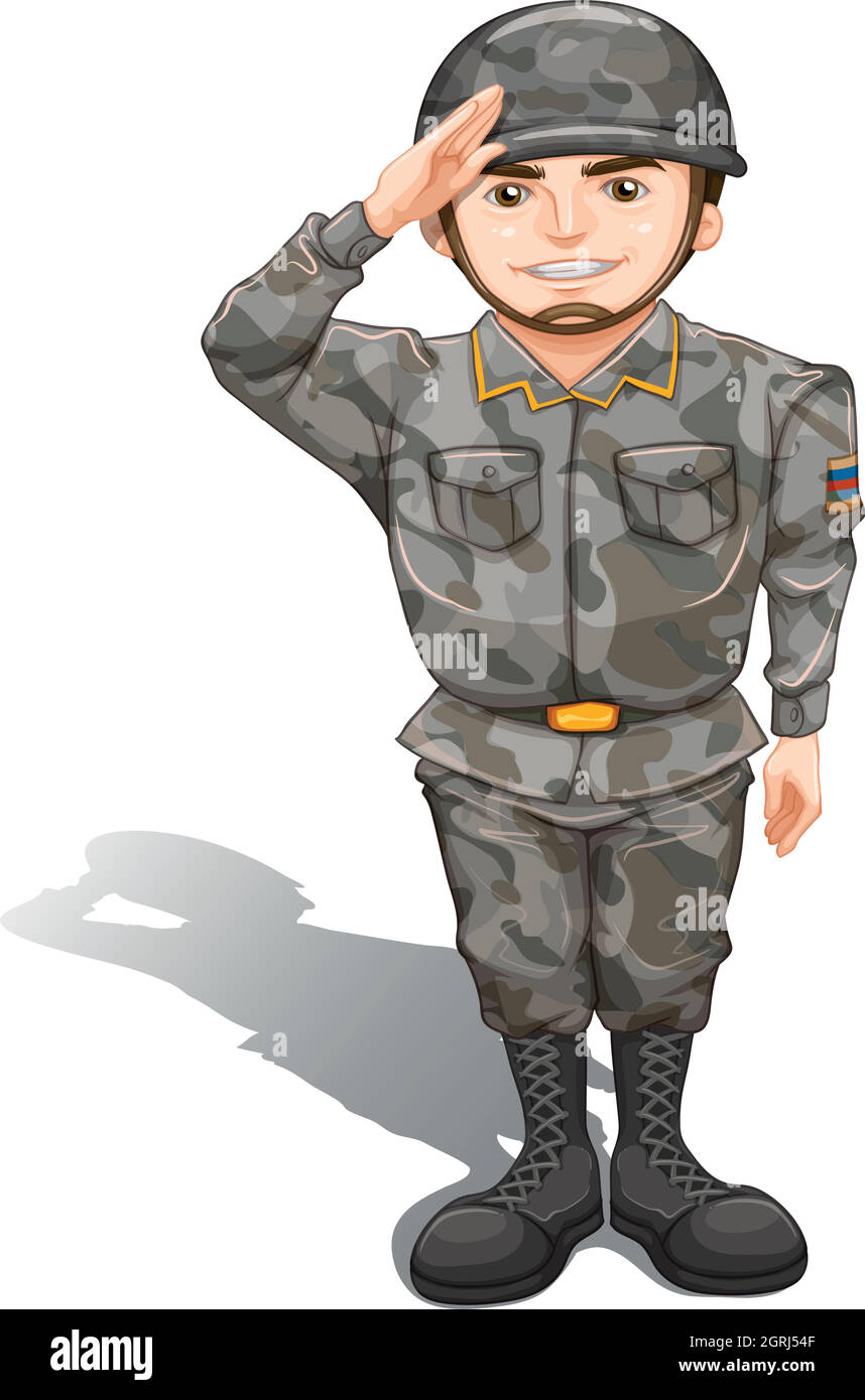 A brave soldier showing a hand respect Stock Vector Image & Art - Alamy