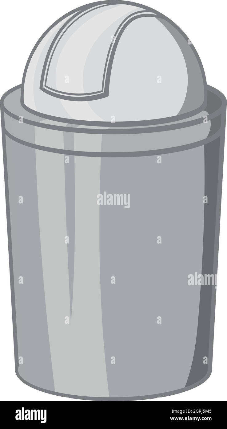 Gray trash can icon, black monochrome style Stock Vector Image & Art ...