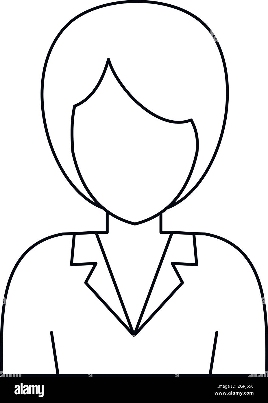 Avatar female girl outline Stock Vector Images - Alamy