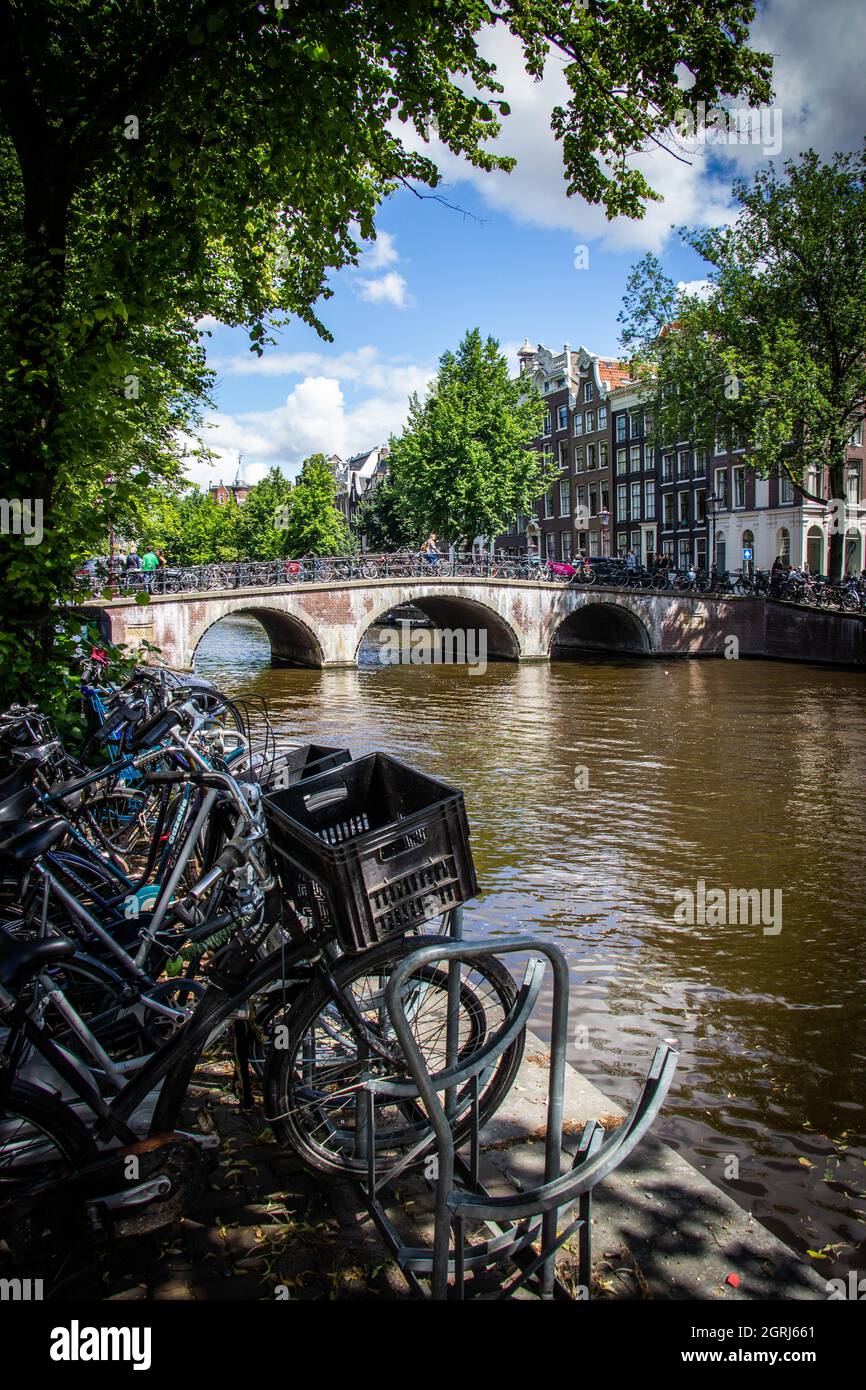 The scenic canals and architecture of Holland's capital city Amsterdam ...