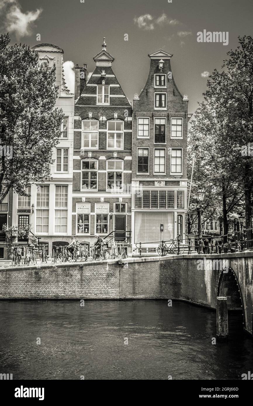 The scenic canals and architecture of Holland's capital city Amsterdam ...