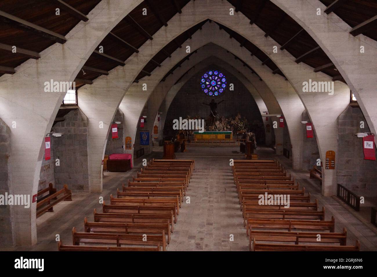 SAGAD, PHILIPPINES - Sep 06, 2015: The Gothic revival interior design ...