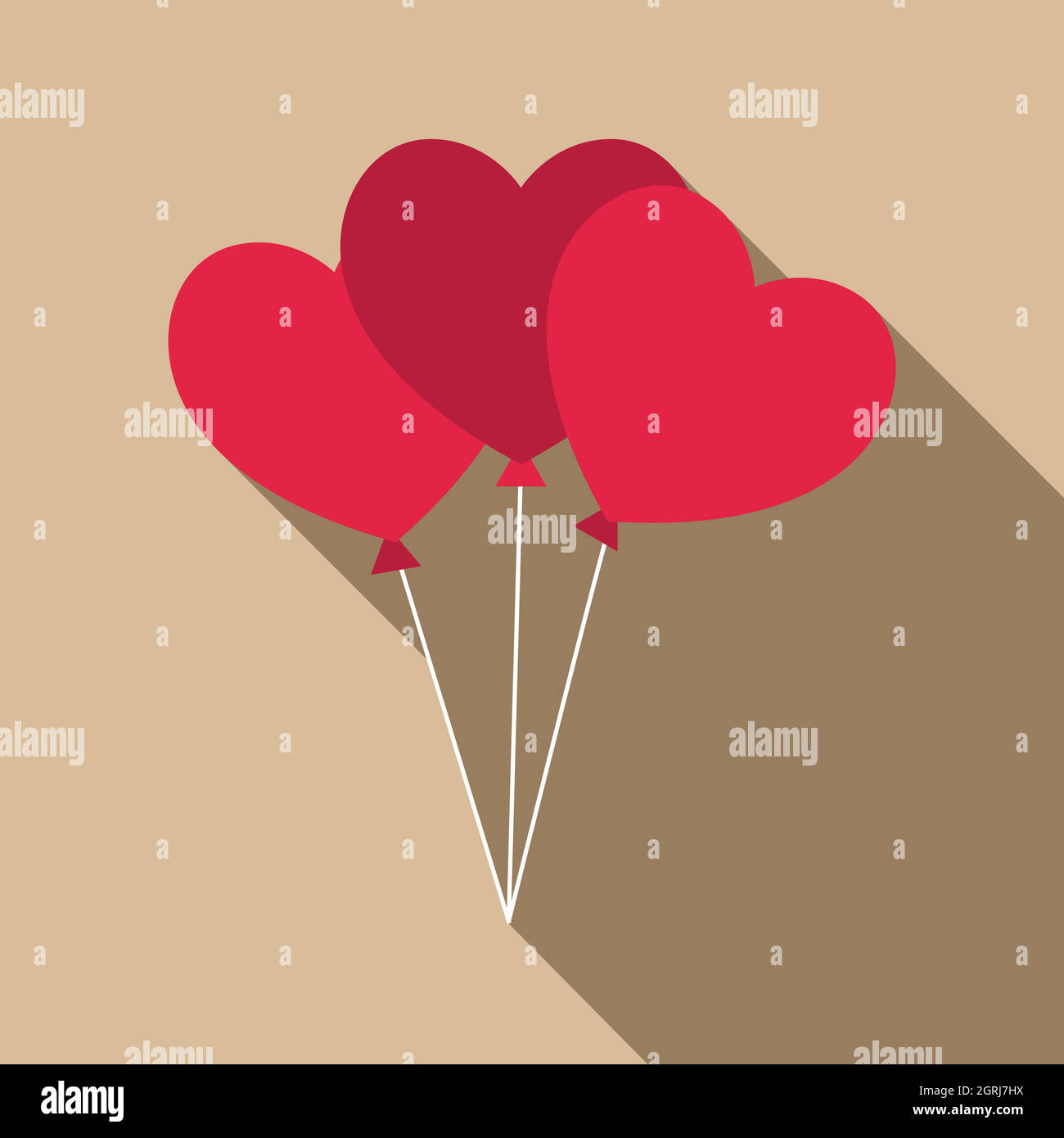Three hearts icon, flat style Stock Vector Image & Art - Alamy