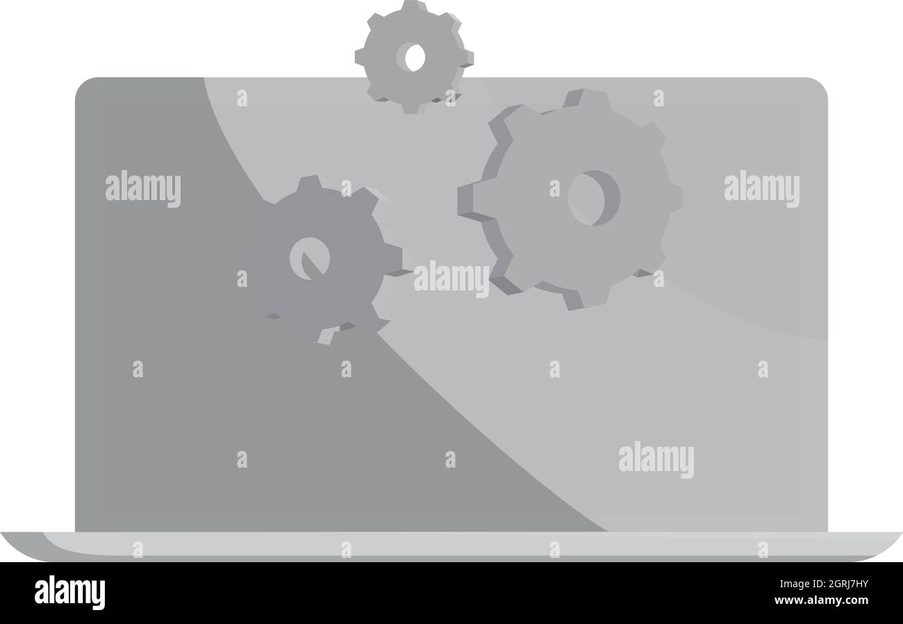 Illustration of settings icon Black and White Stock Photos & Images - Alamy