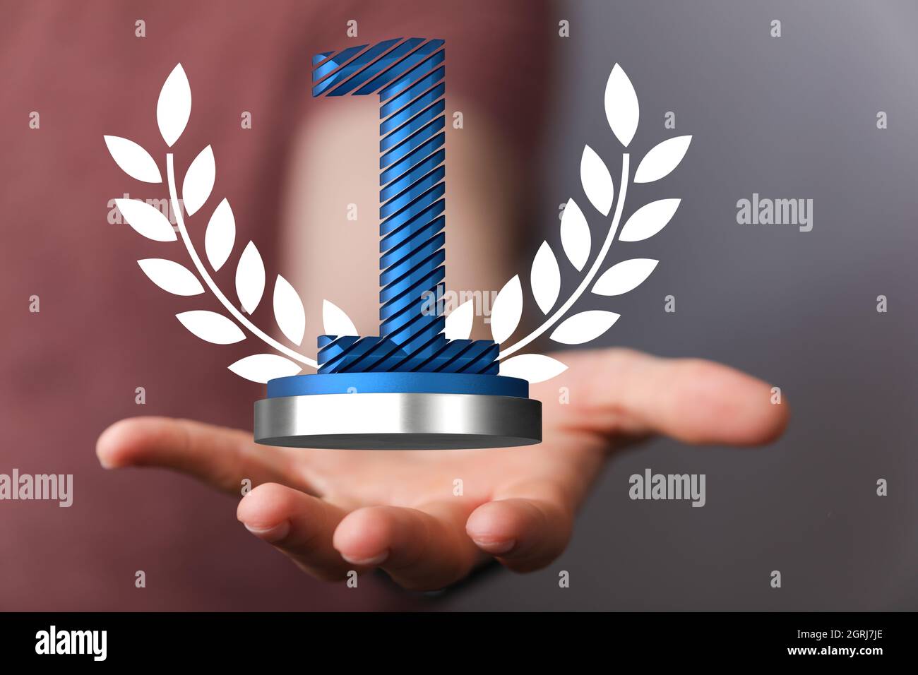 3d man holding award cup hi-res stock photography and images - Alamy