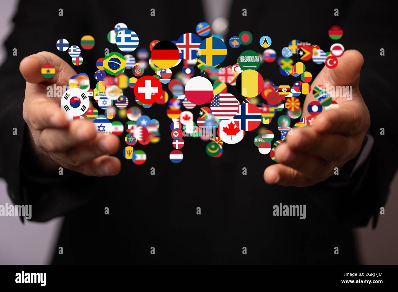 World map with all countries and their flags Stock Photo - Alamy
