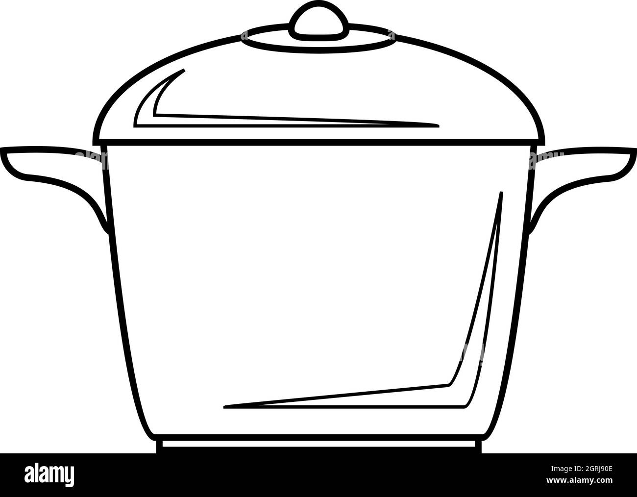 Enameled pot icon, outline style Stock Vector Image & Art - Alamy