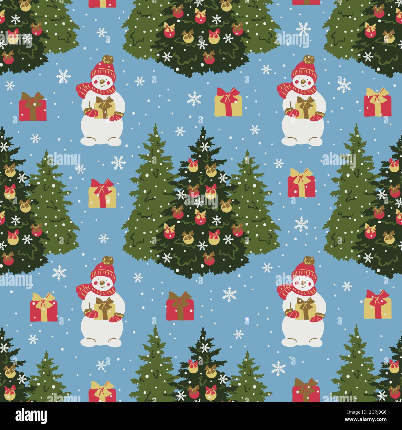 Snowman repeat pattern Stock Vector Images - Alamy