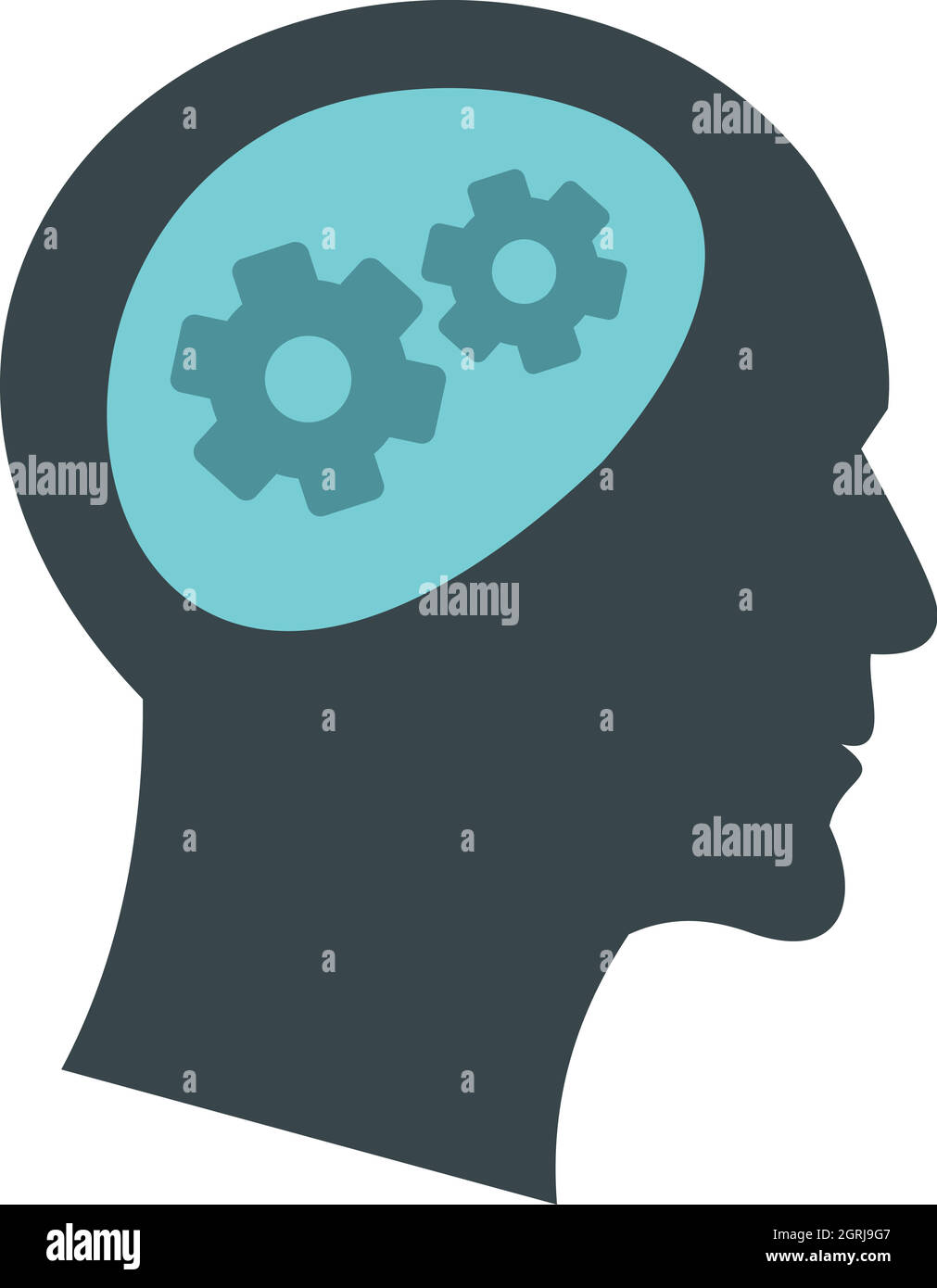 Thought process in head icon, flat style Stock Vector Image & Art - Alamy
