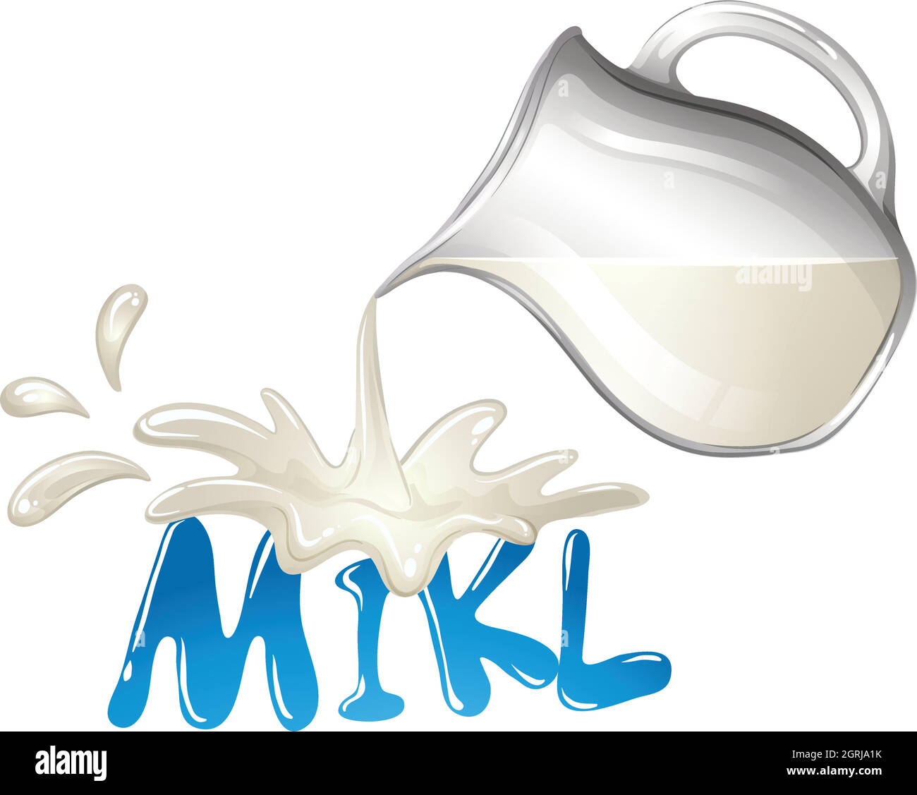 Glass full fresh milk Stock Vector Images - Alamy