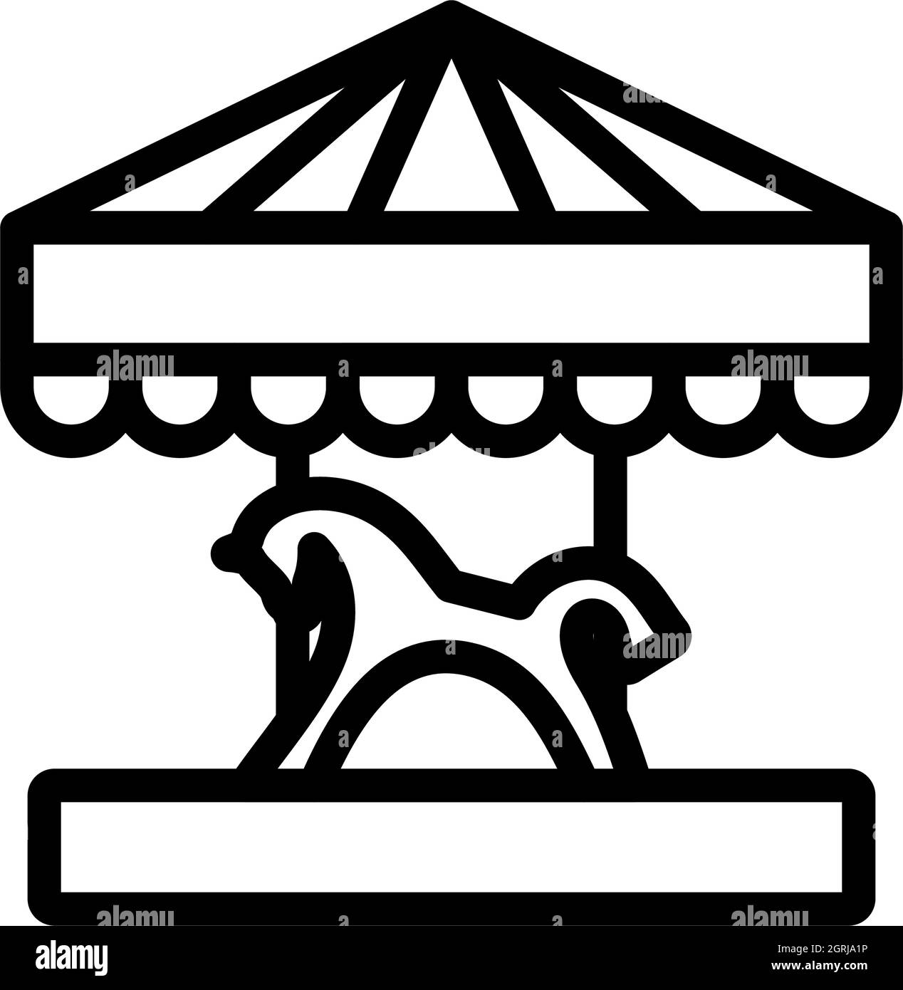 Carousel amusement park vector Black and White Stock Photos & Images ...