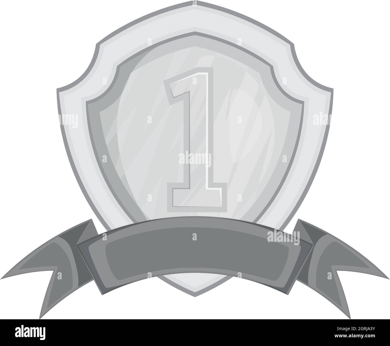 First place shield icon, black monochrome style Stock Vector Image ...
