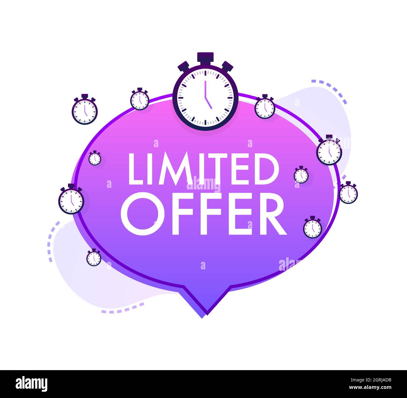 Limited Offer Labels. Alarm clock countdown logo. Limited time offer ...