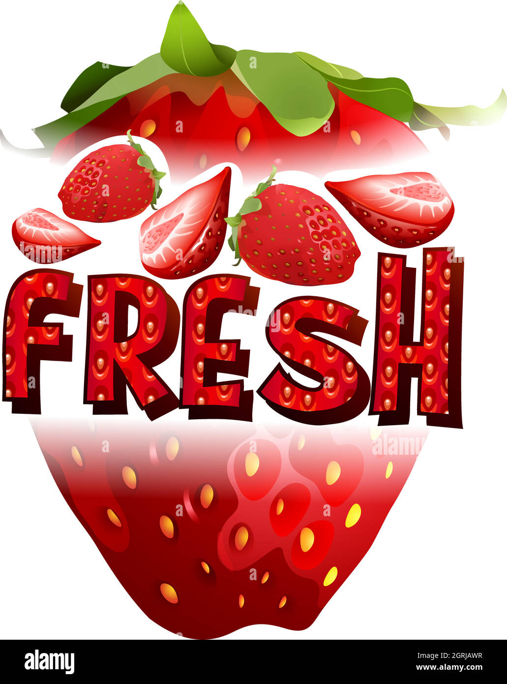 Fresh strawberries with text Stock Vector Image & Art - Alamy