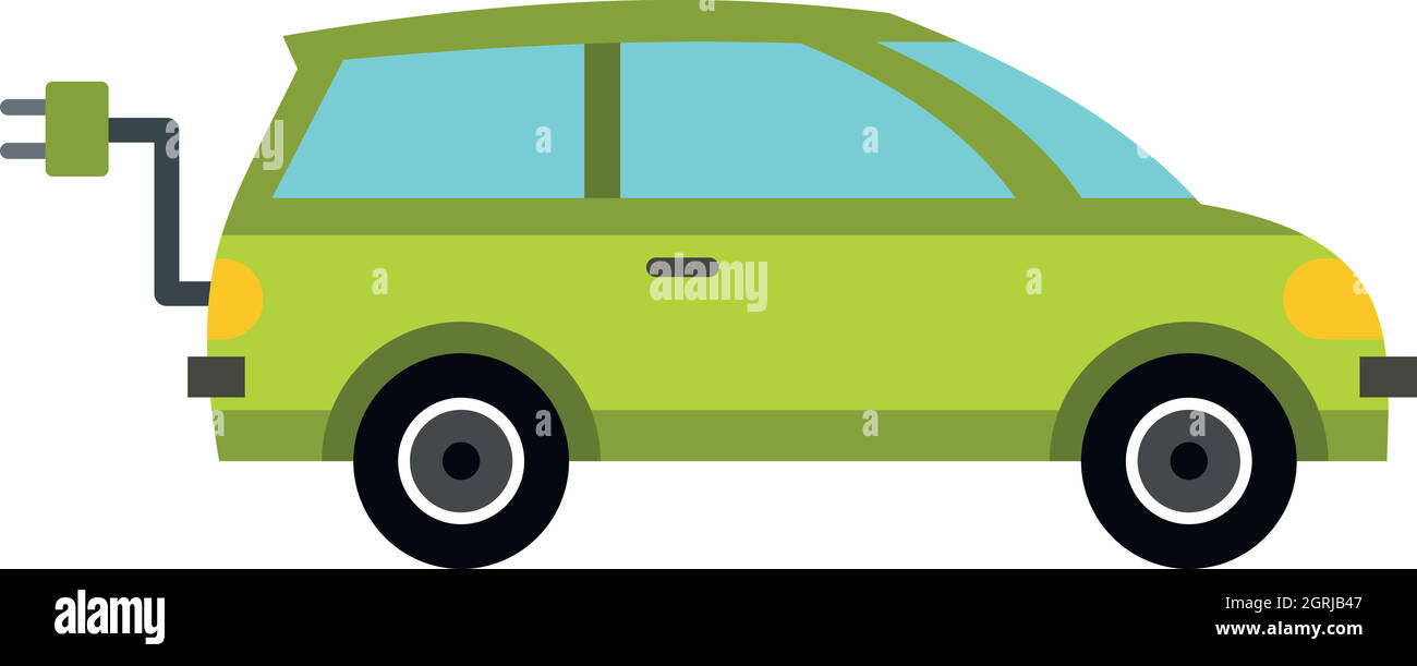 Eco car icon, flat style Stock Vector Image & Art - Alamy