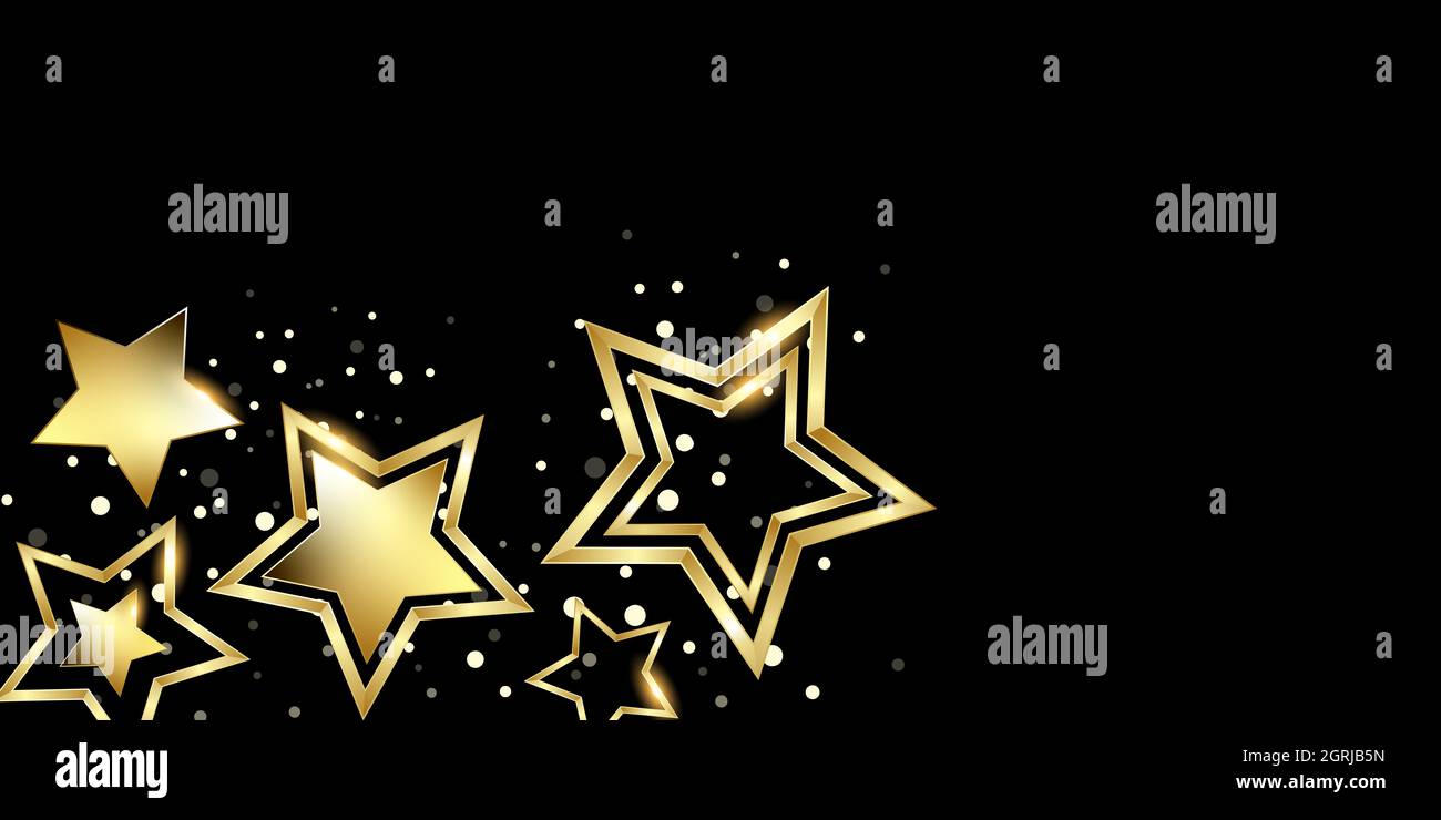 Bright shining golden stars background illustration celebration party ...