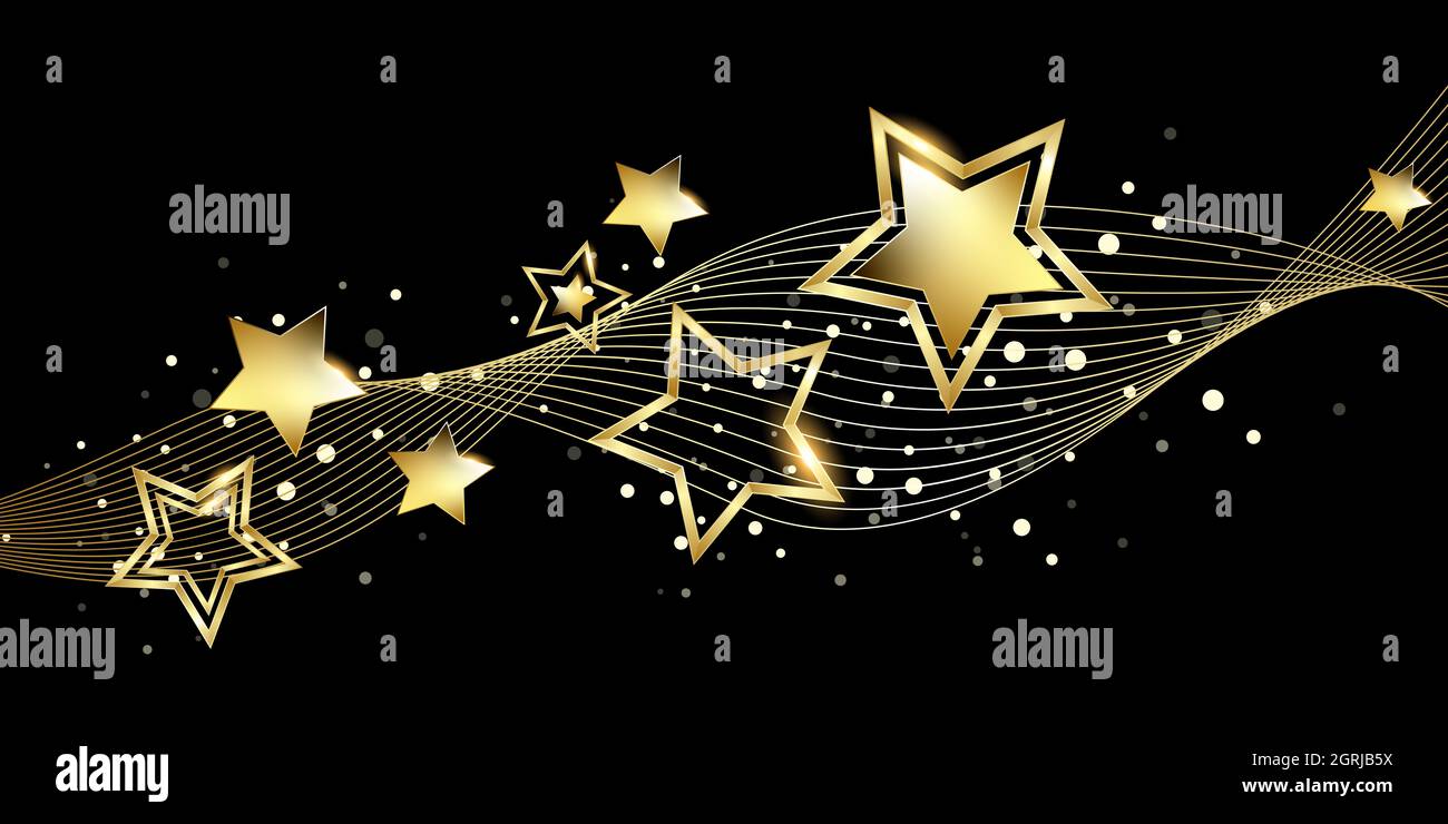 Bright shining golden stars background illustration celebration party ...
