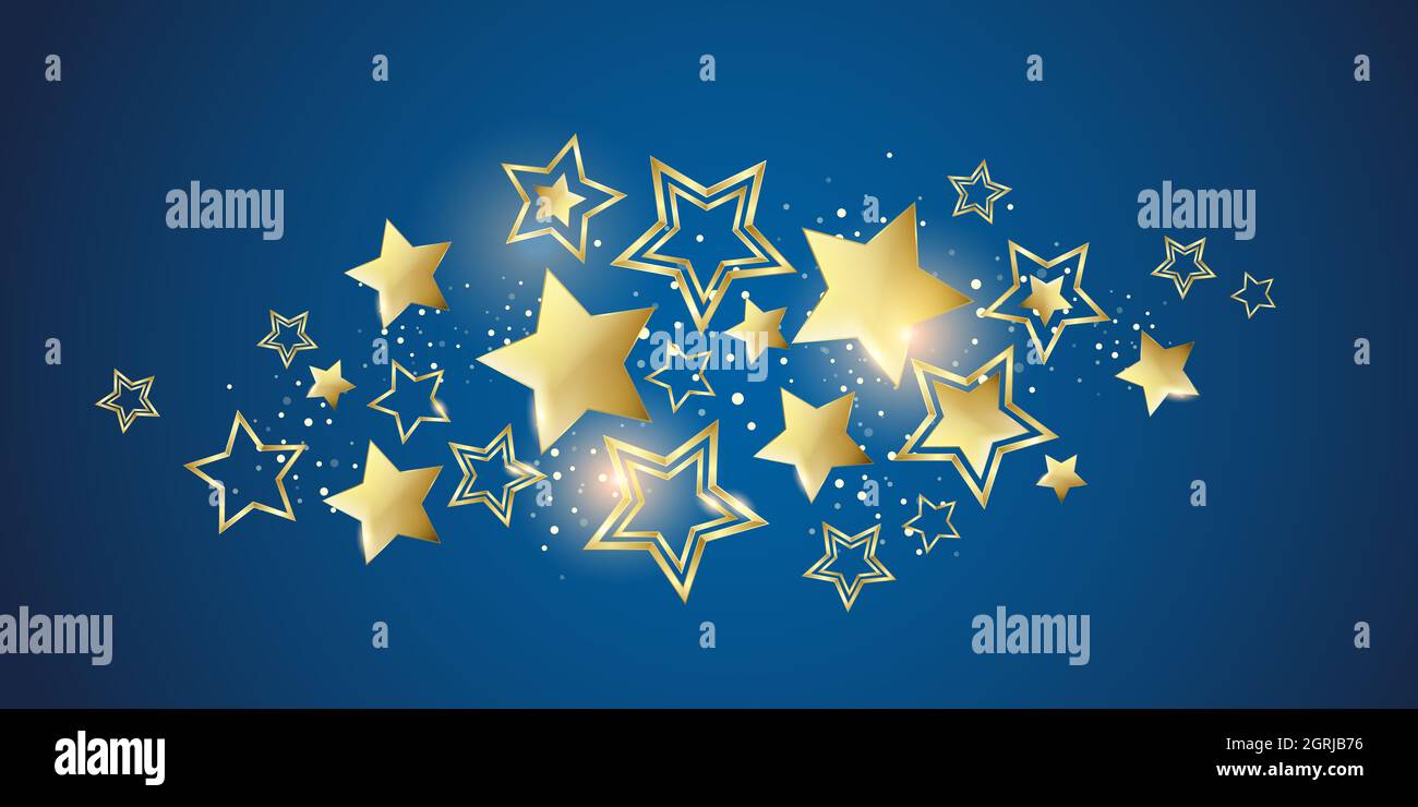 Bright shining golden stars background illustration celebration party ...