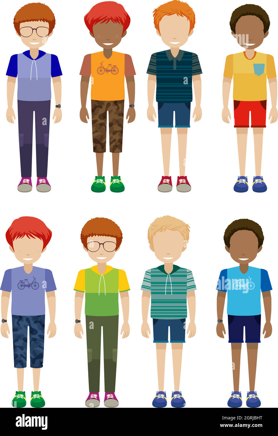 Eight faceless kids Stock Vector Image & Art - Alamy