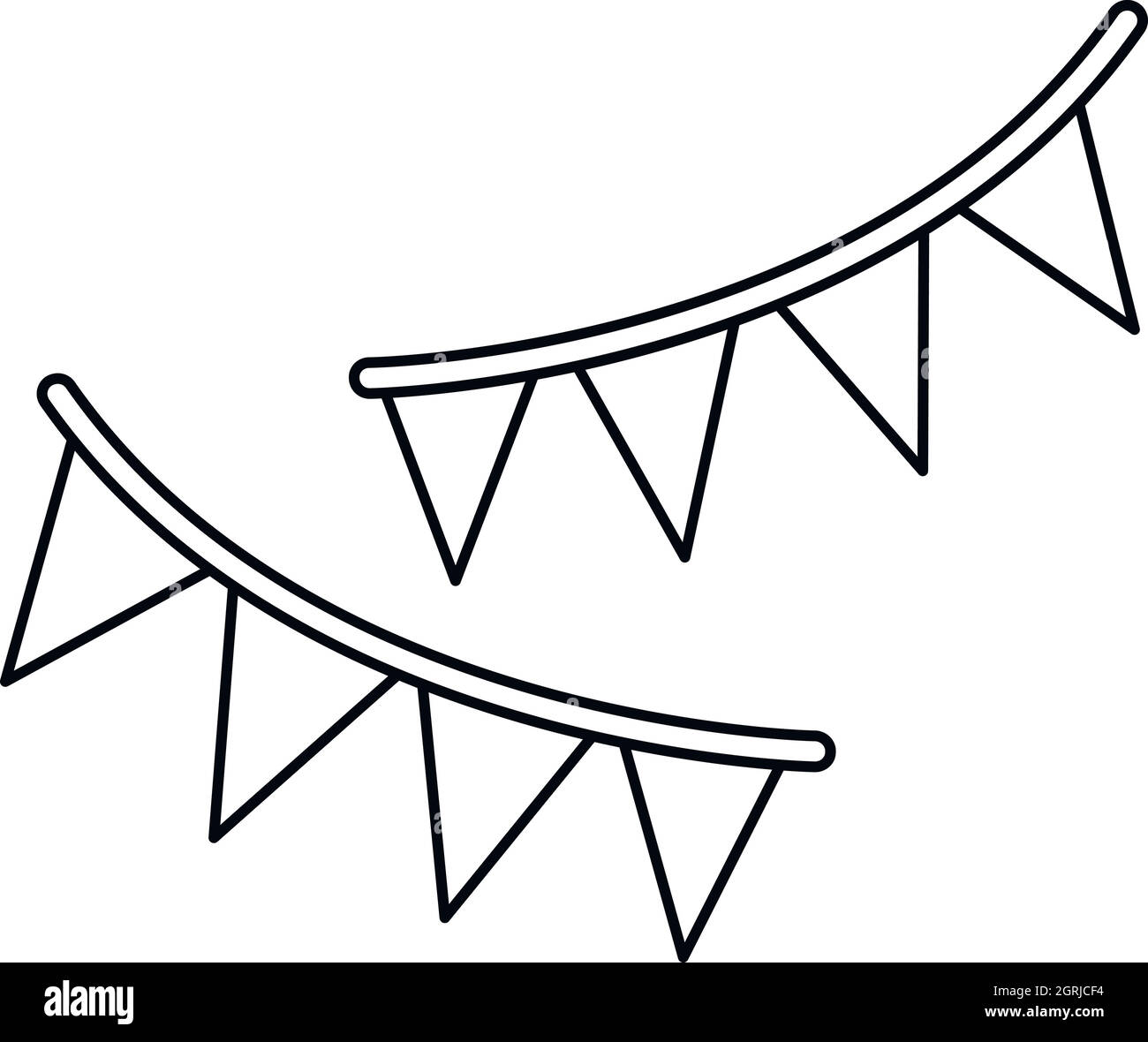 Festival flags icon outline Cut Out Stock Images & Pictures - Alamy