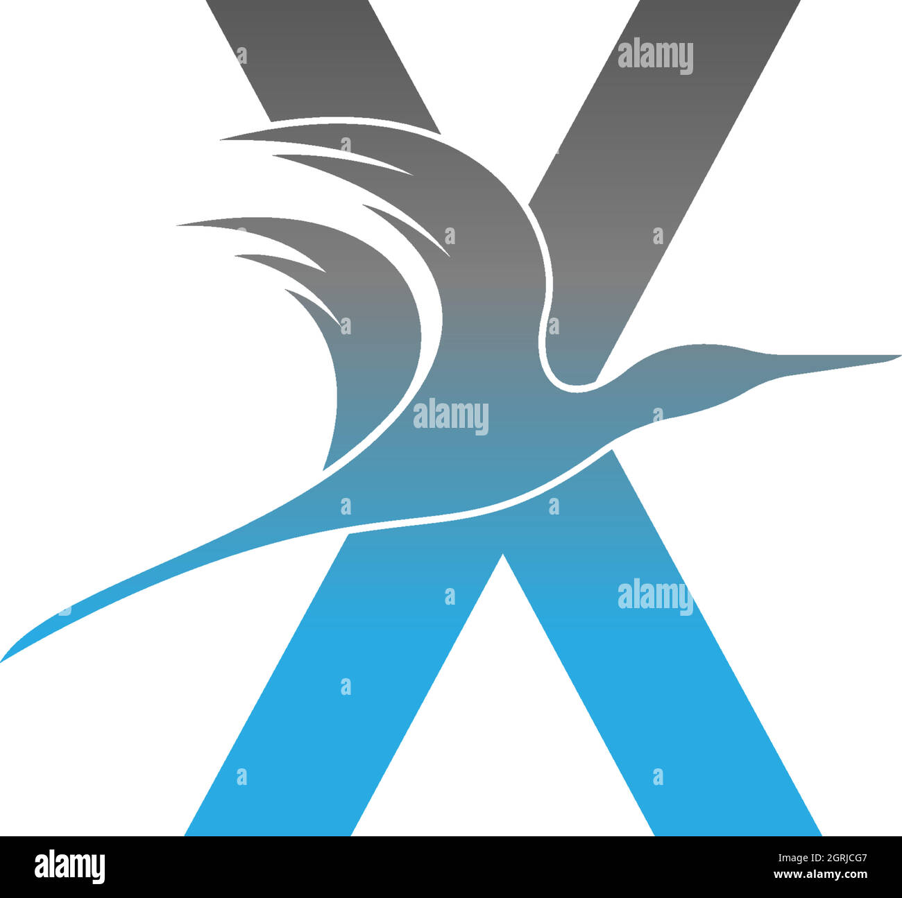 Letter X logo with pelican bird icon design Stock Vector Image & Art ...