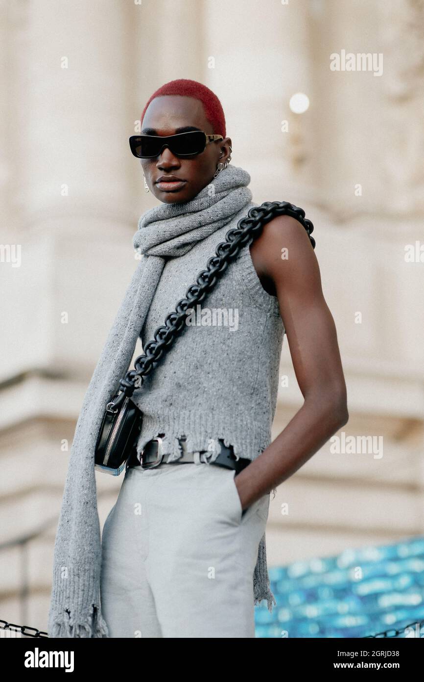 Street style, Rickey Thompson arriving at Rokh Spring Summer 2022 show ...
