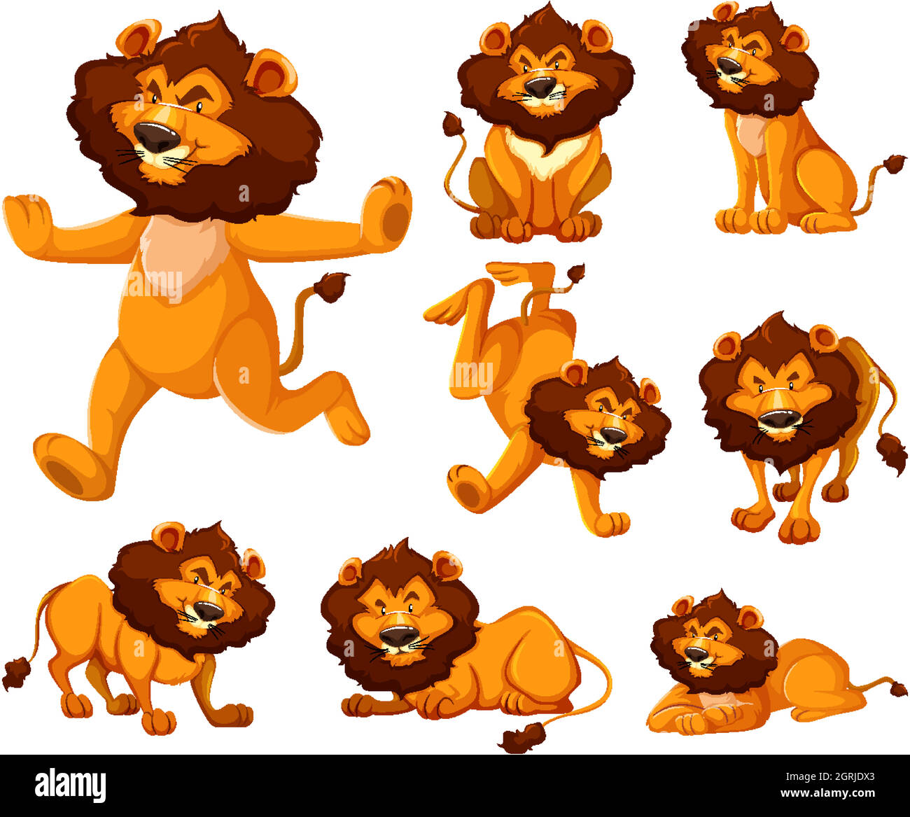 Set of lion cartoon character Stock Vector Image & Art - Alamy