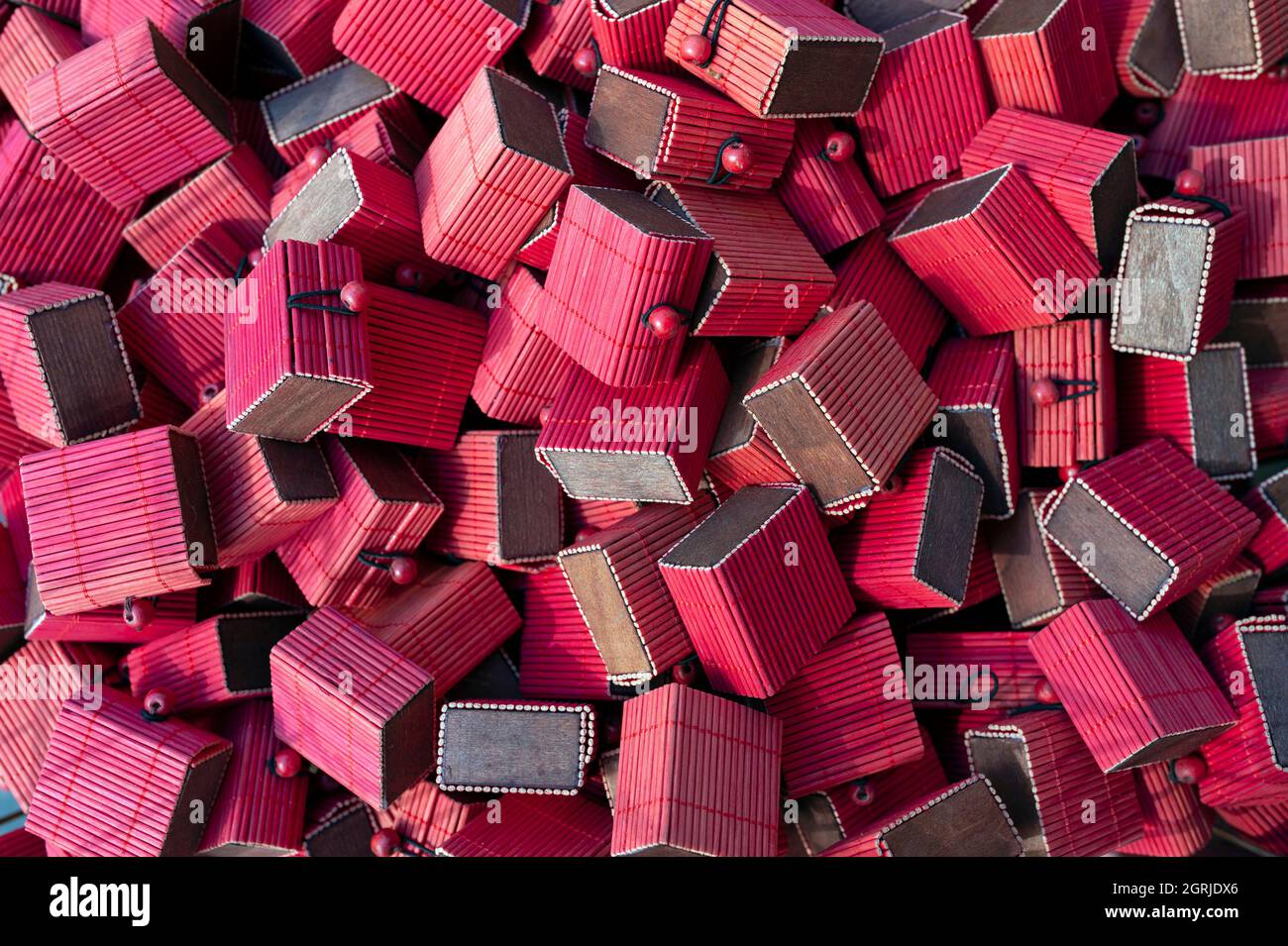 Small red gift boxes Stock Photo - Alamy