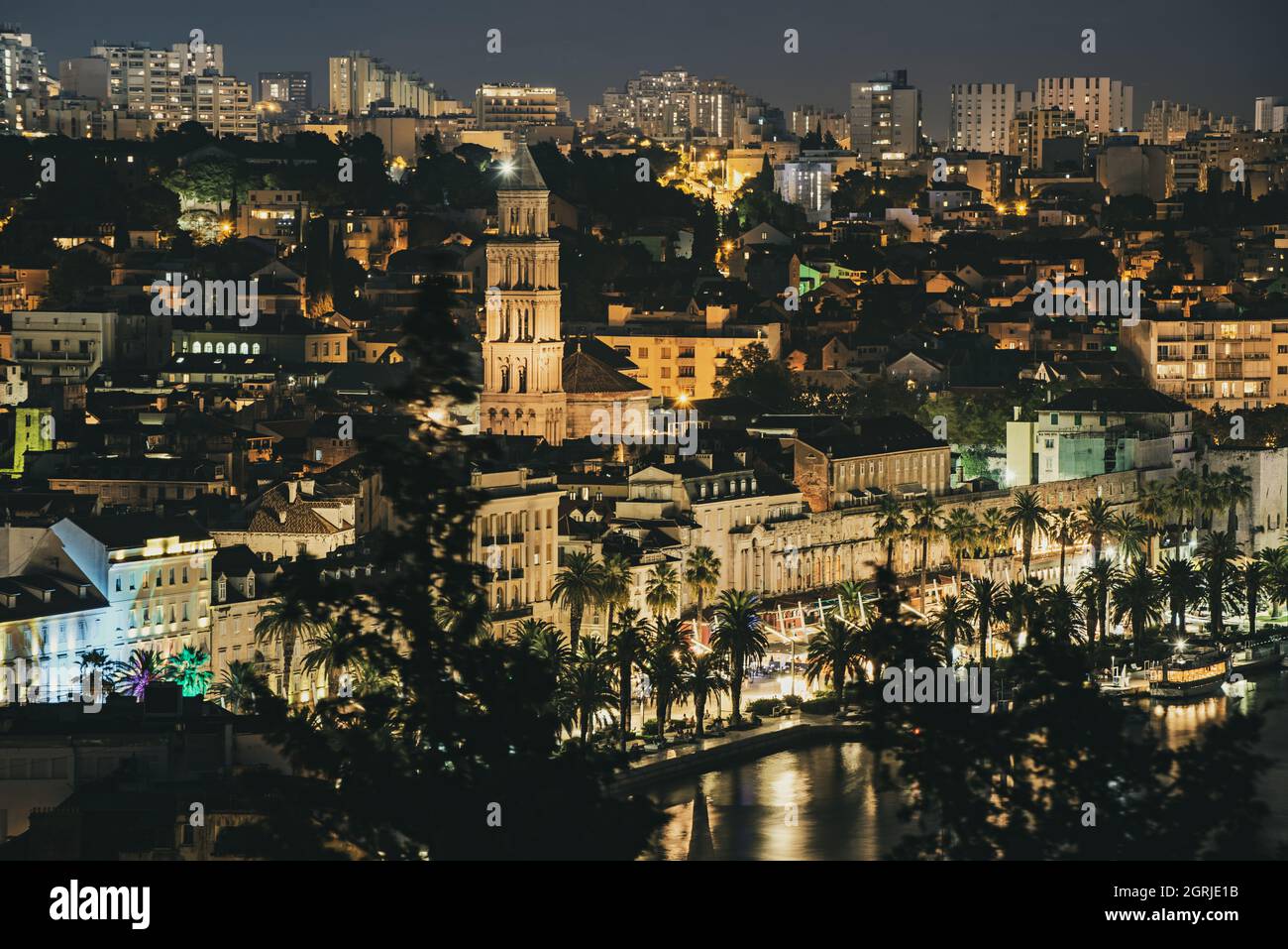 Split at night, Croatia Stock Photo - Alamy