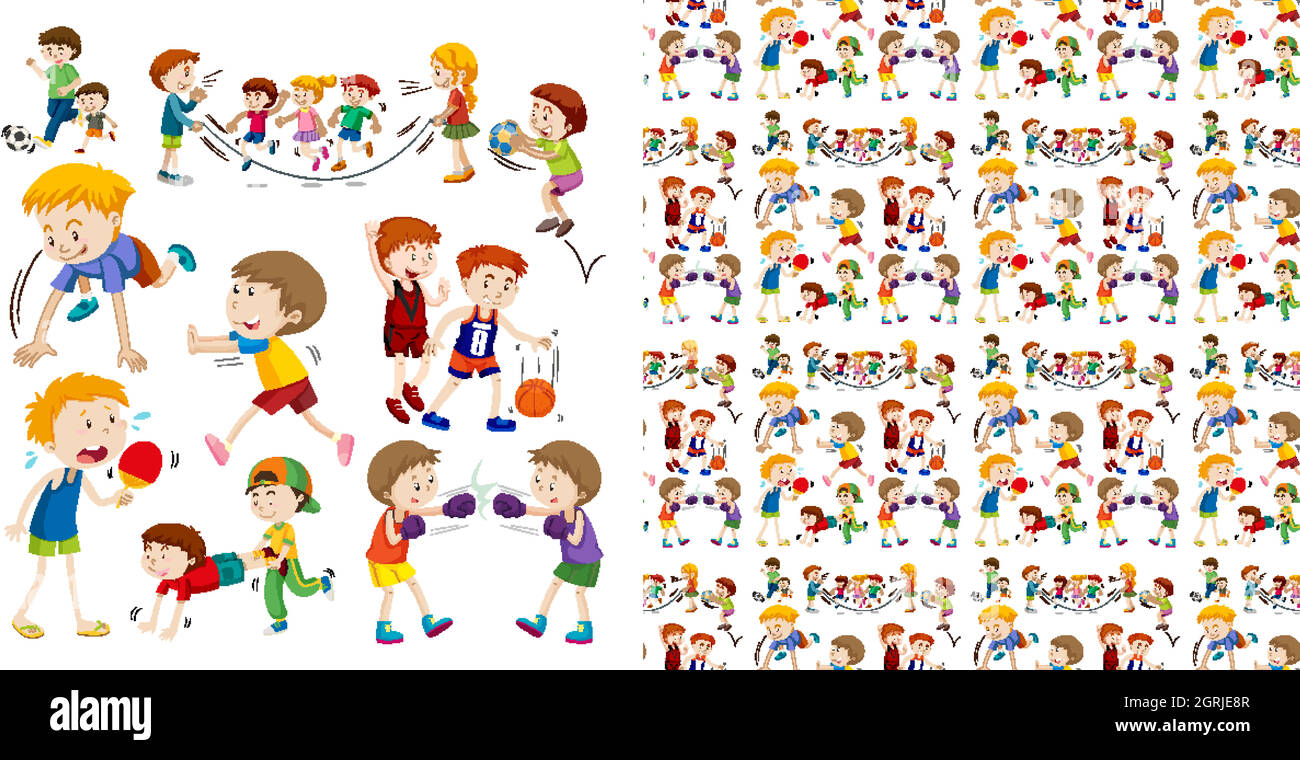 Set small children play Stock Vector Images - Alamy